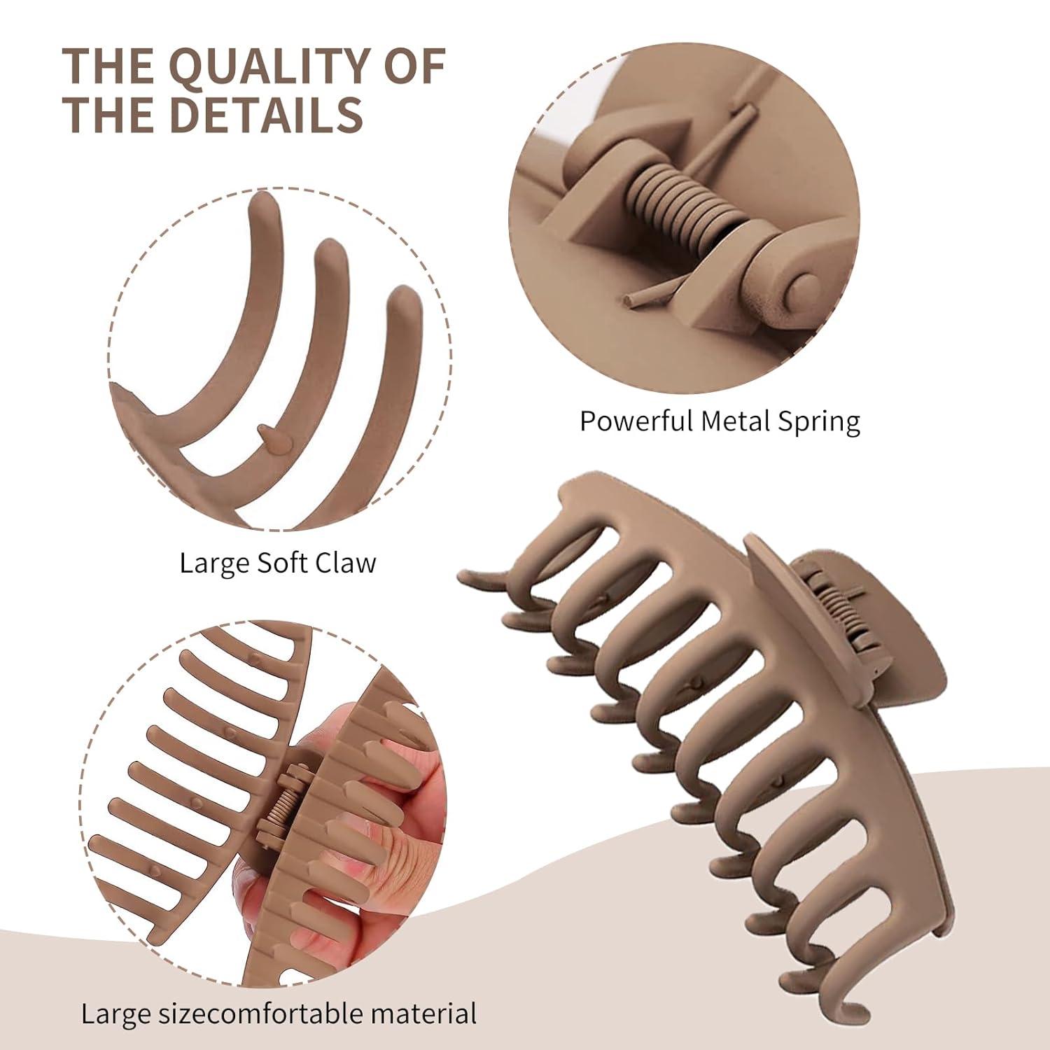 8-Piece Matt Hair Clip Set for Thick & Thin Hair - 11cm Ladies Hair ...