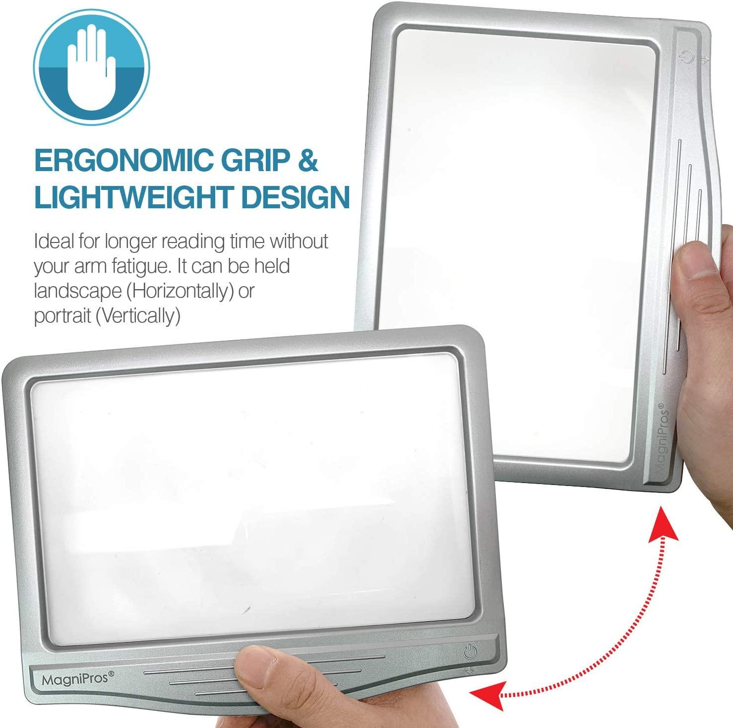MagniPros 3X Large Ultra Bright LED Page Magnifier with 12 Anti-Glare ...