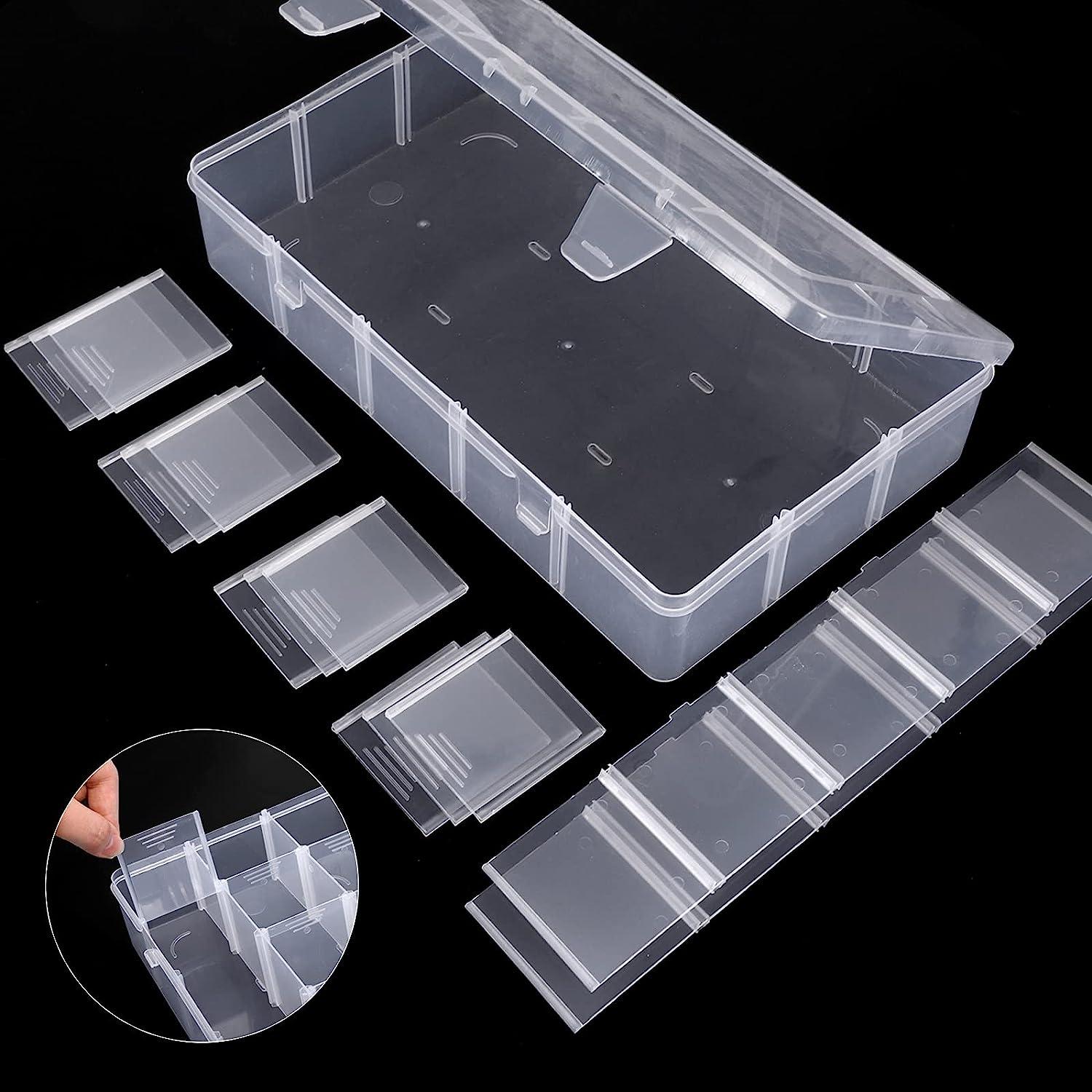 SGHUO 3 Pack Large Plastic Storage Box Organizer with 15 Grids and ...