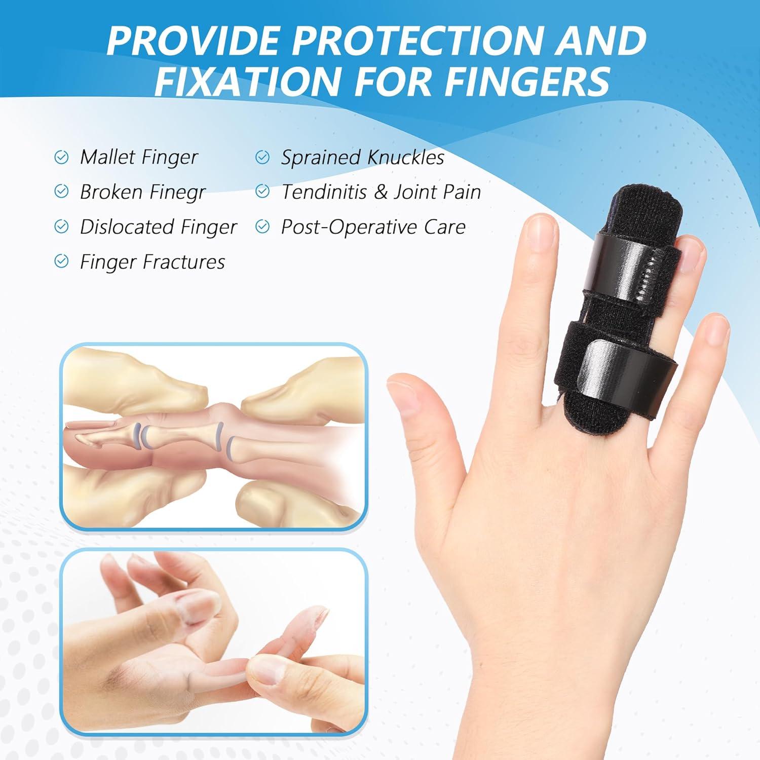 Mallet Finger Splint - Aluminum Finger Support for Broken Fingers ...