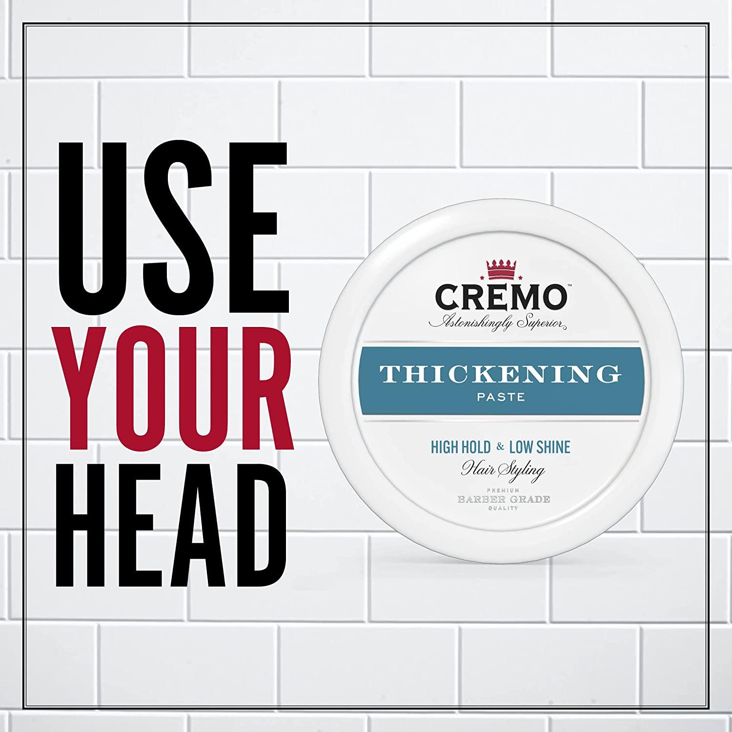 Cremo Barber Grade Hair Styling Paste 4 oz - Premium Thickening Formula ...