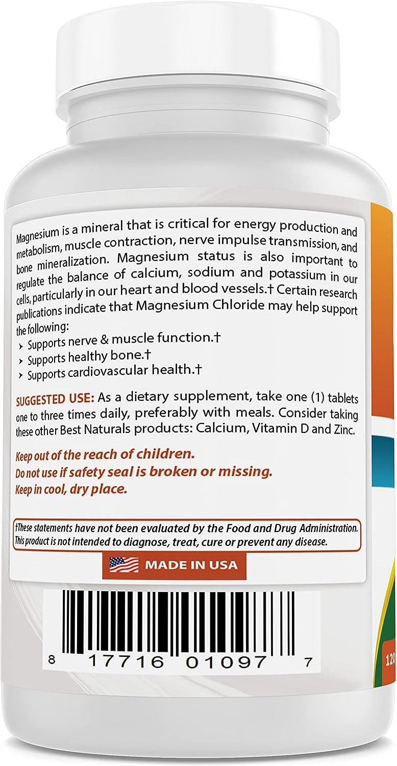Best Naturals Magnesium Chloride 520mg - 120 Tablets | High Quality ...