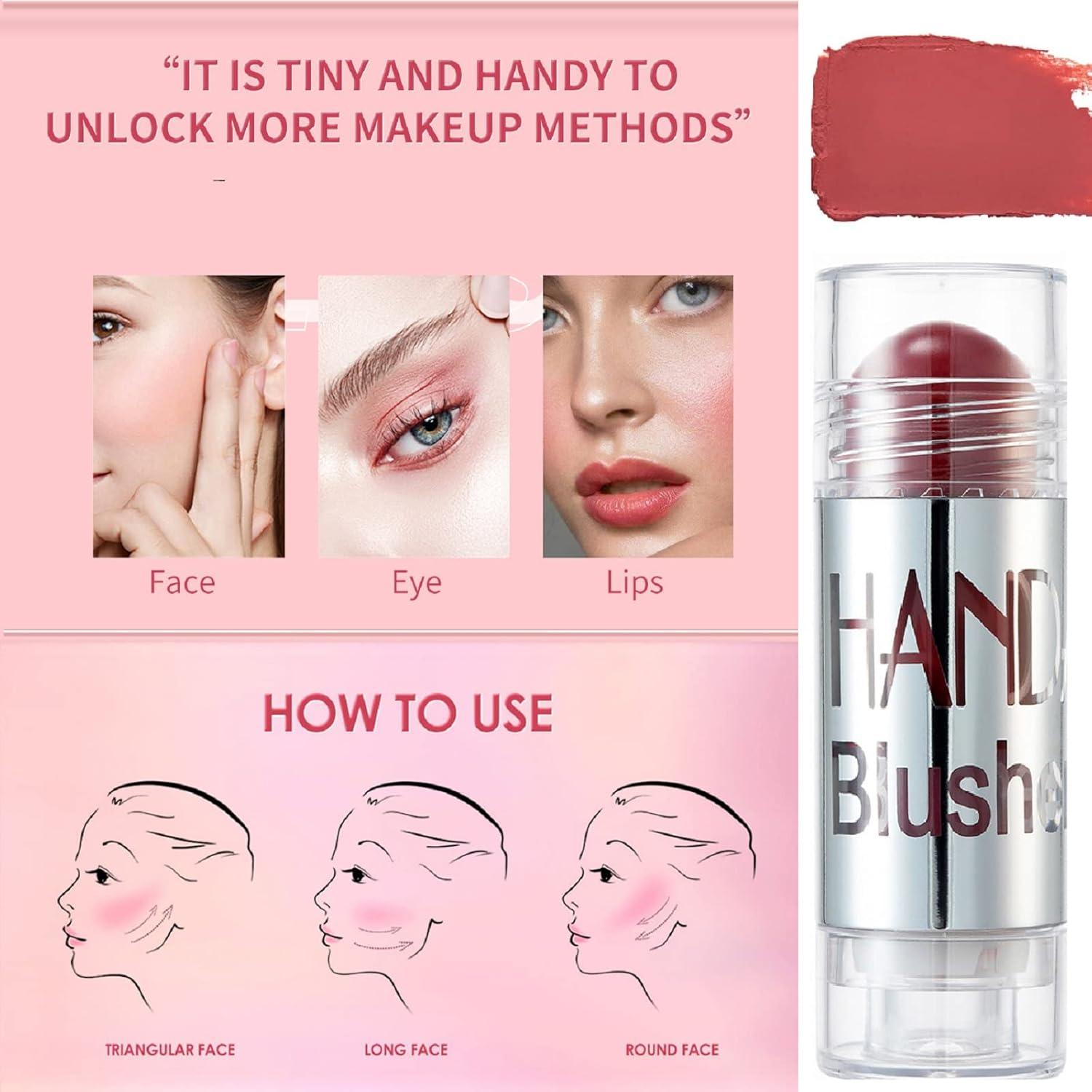 Blush Stick - Long-lasting Waterproof Face Blush for Cheeks Eyes & Lips ...
