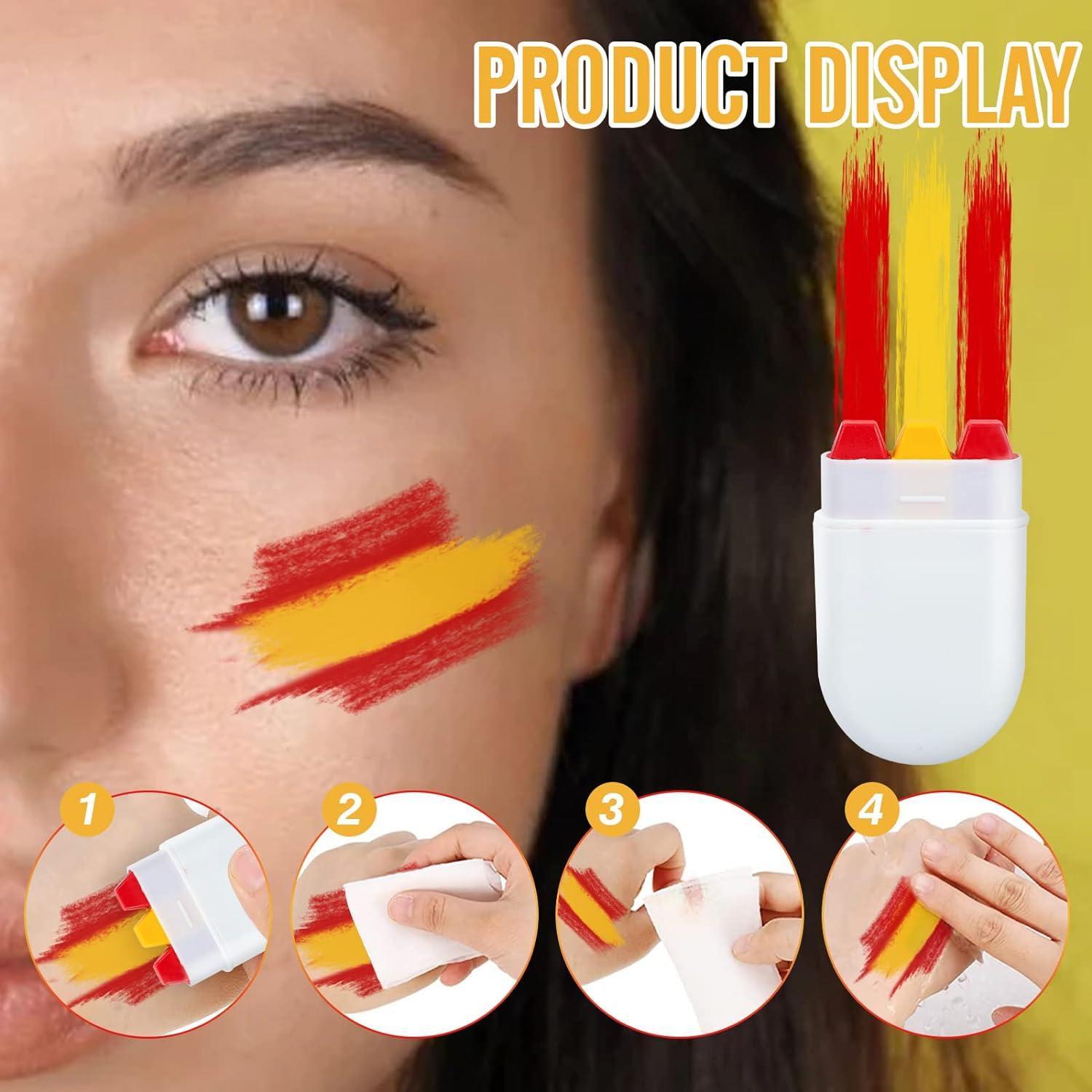 2 Pack Spain Face Paint Crayon Stick with Red and Yellow Color for Face ...