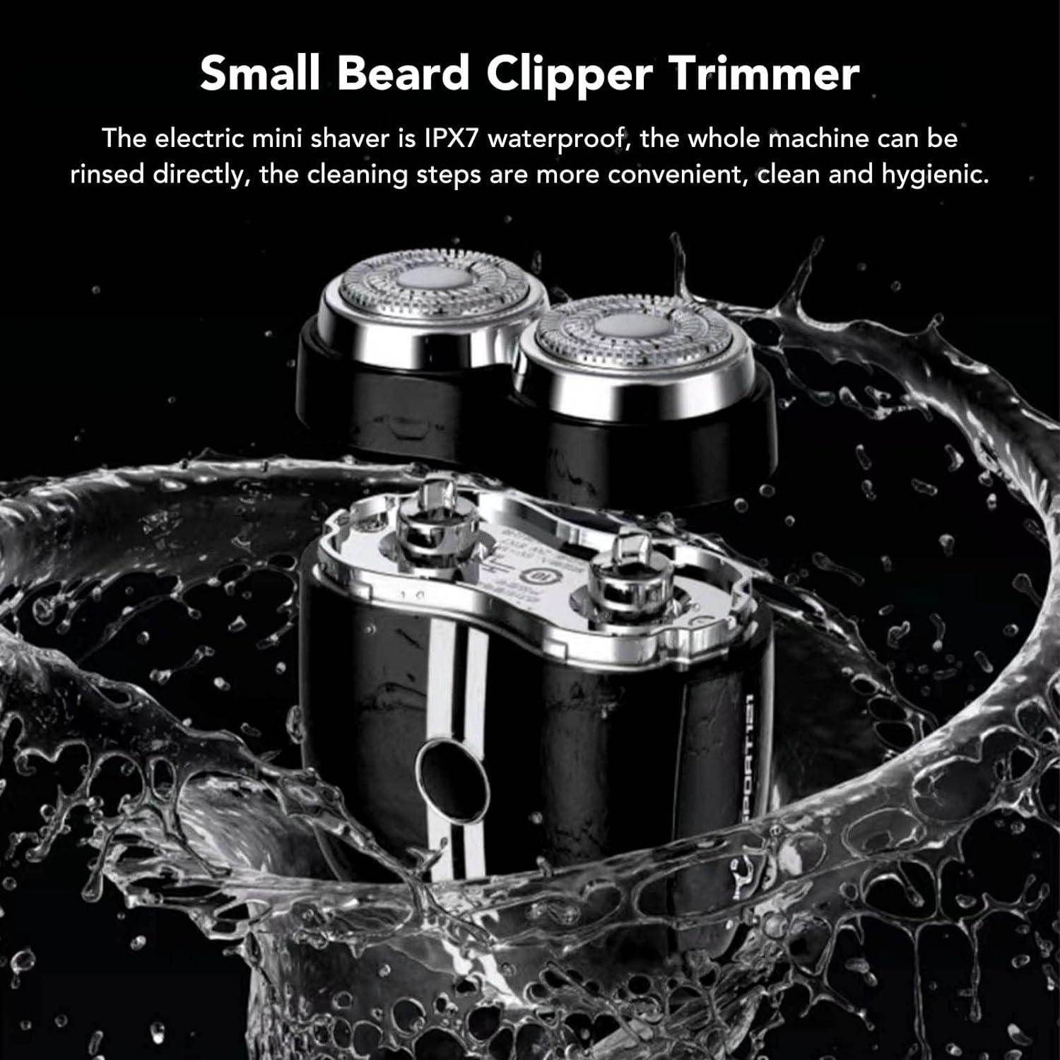 Electric Beard Trimmer Type C Charging 360mAh IPX7 Curved Mesh Wet and ...