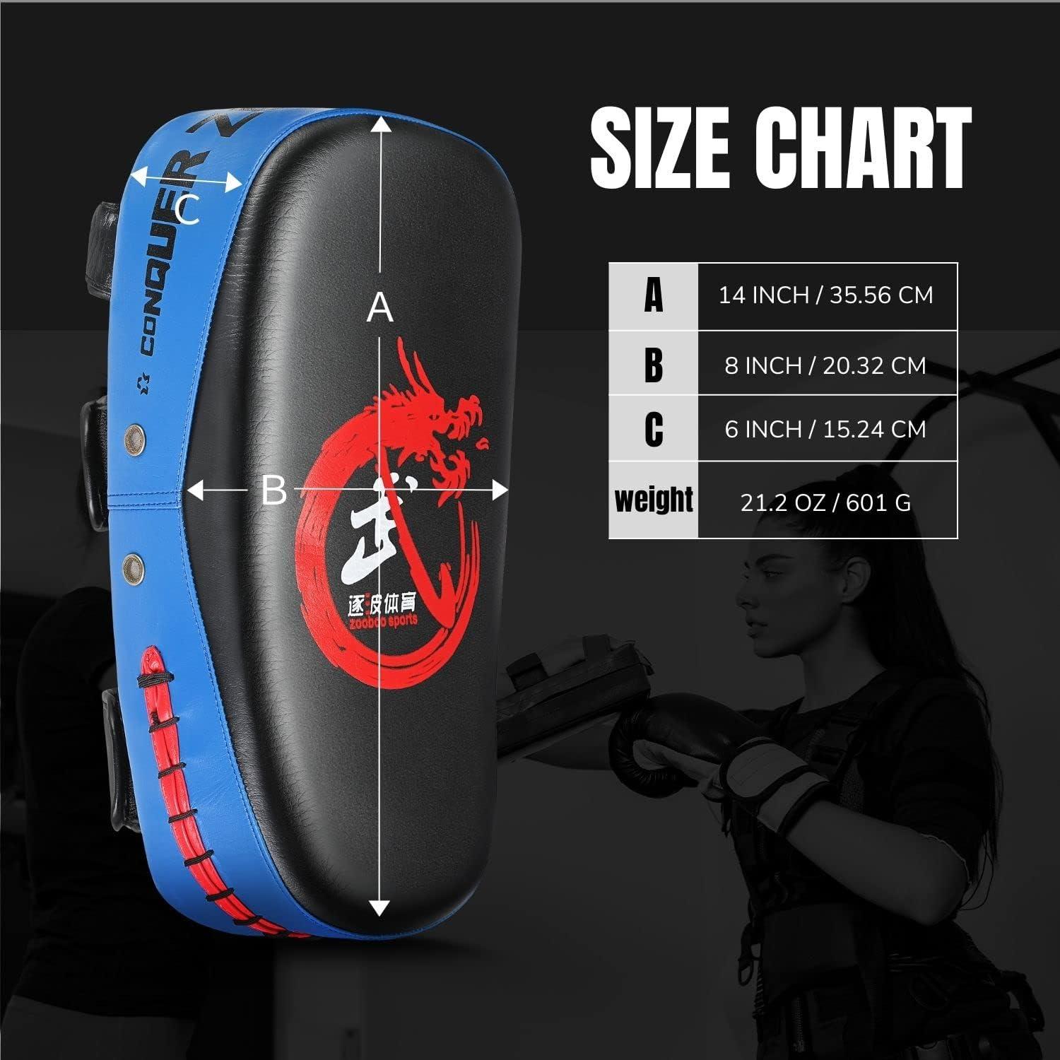 Flexzion Blue Curved Muay Thai Kick Pad for MMA, Karate, Taekwondo ...