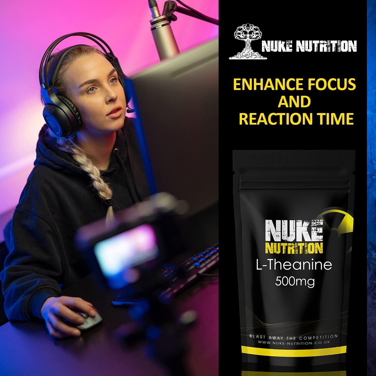 Nuke Nutrition L Theanine 500mg - 180 Tablets | High Strength L ...