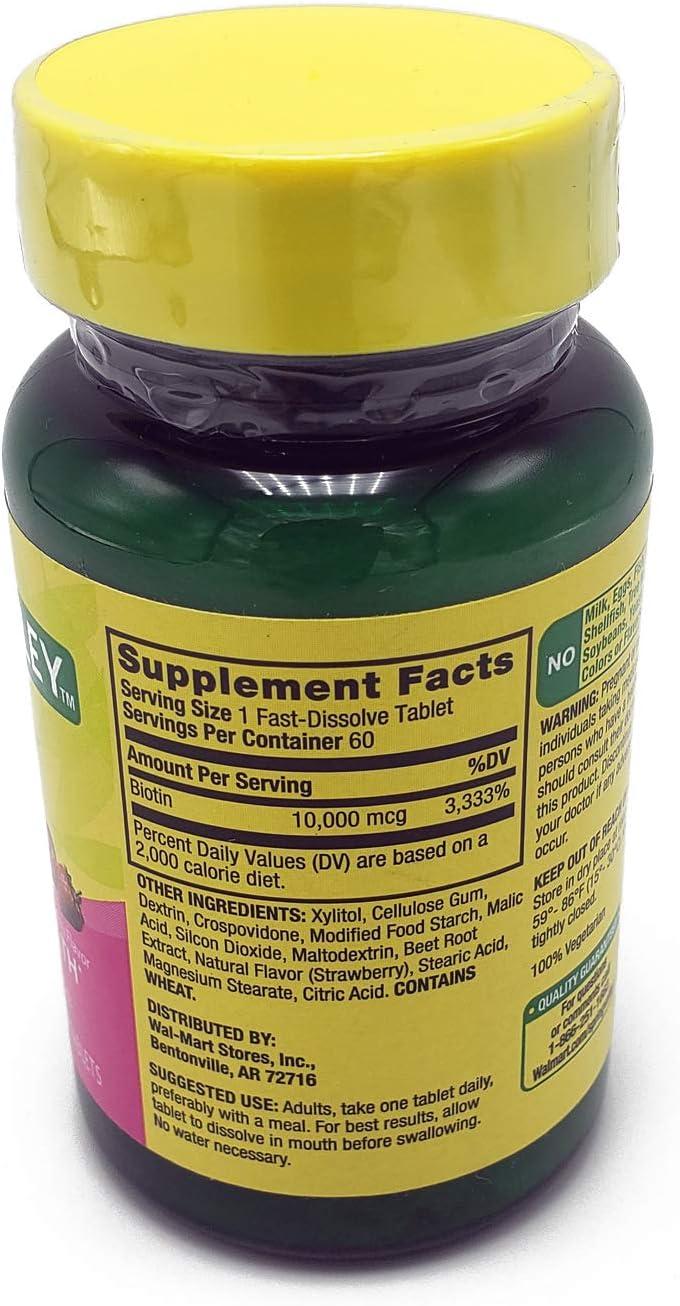 Spring Valley Biotin 10,000 mcg - Fast-Dissolve Tablets | 60 Count | Buy Now with Express ...