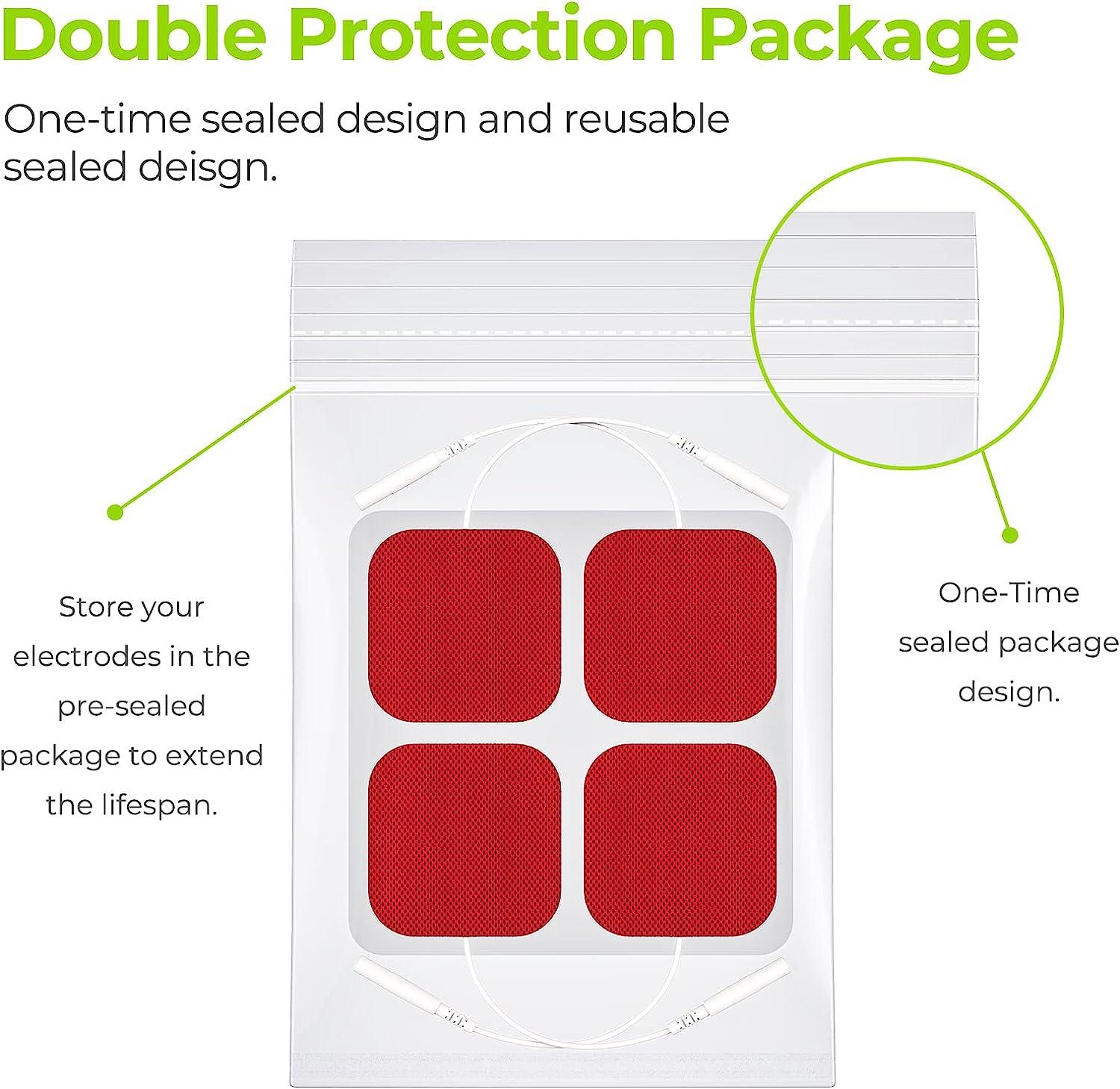 AUVON TENS Unit Pads 2x2 20 Pcs - Latex-Free Electrode Replacement ...