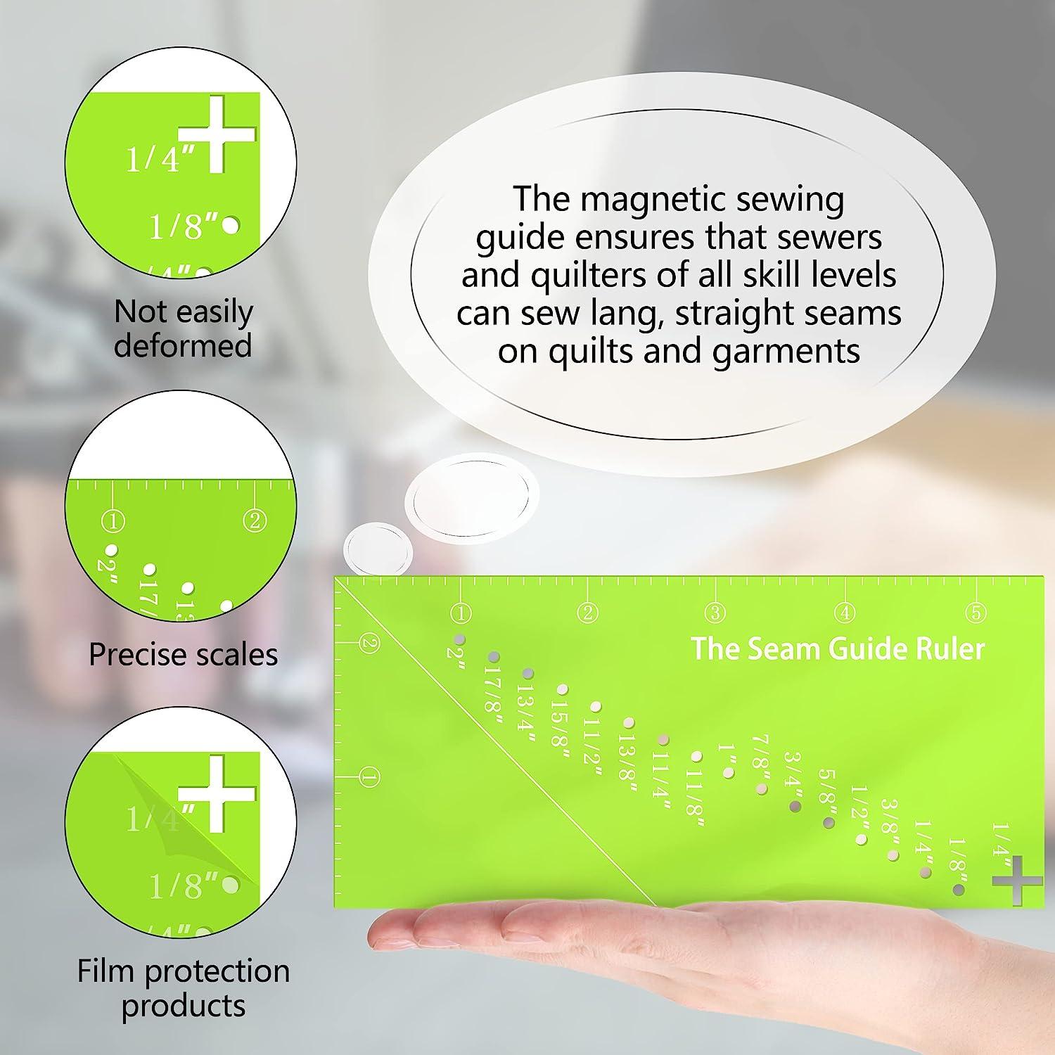 Seam Allowance Ruler and Magnetic Seam Guide Set for Sewing Machine - 1 ...