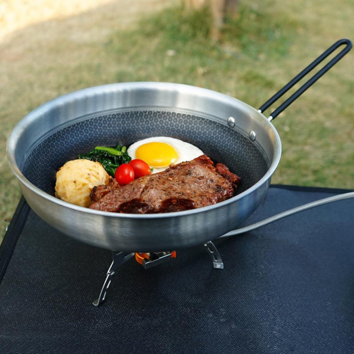 POPETPOP Outdoor Non Stick Pan Stove Outdoor BBQ Pan Oven Steak Pan ...