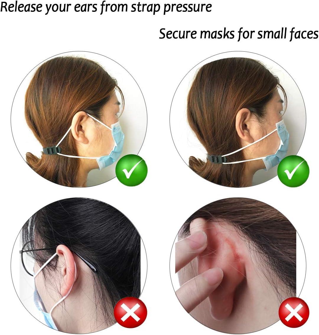 Greenf Face Mask Strap Extender Adjustable 10+2 Pcs - Black for Adults ...