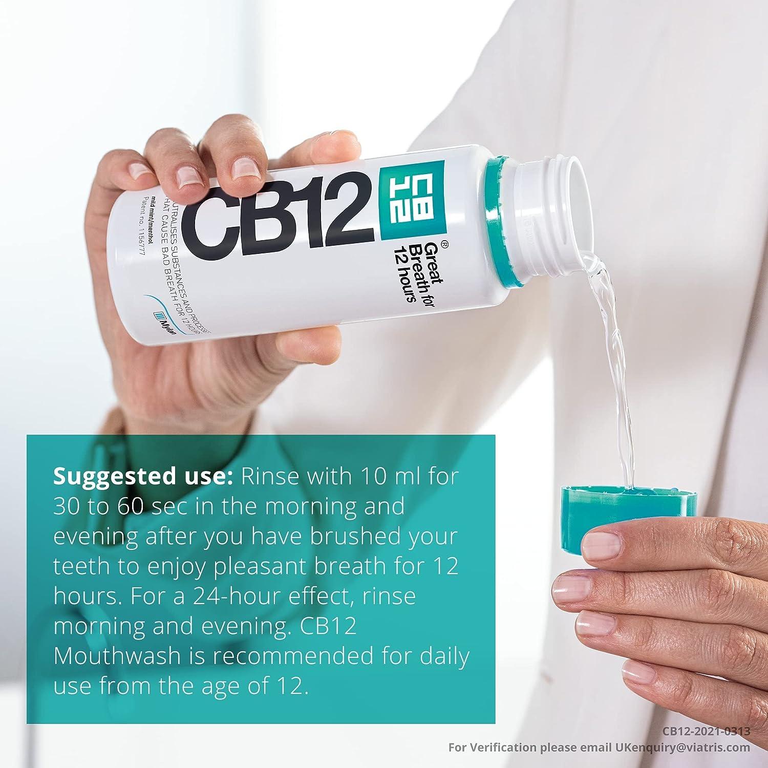 CB12 Mild Mint Menthol Mouthwash (250ml) - Freshen Your Breath with ...