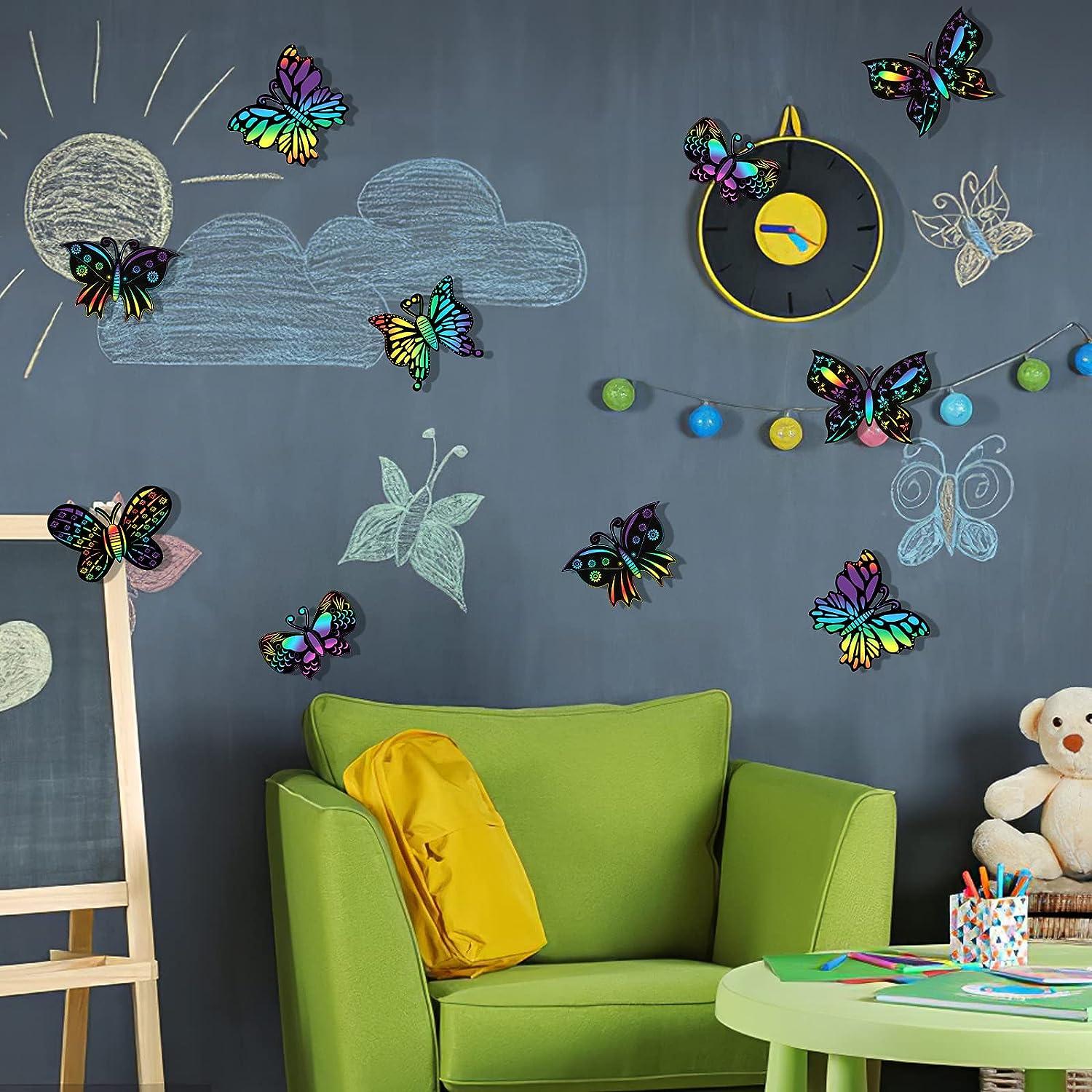 Lusofie 24 Pieces Butterfly Scratch Cards - Rainbow Spring Art Card ...