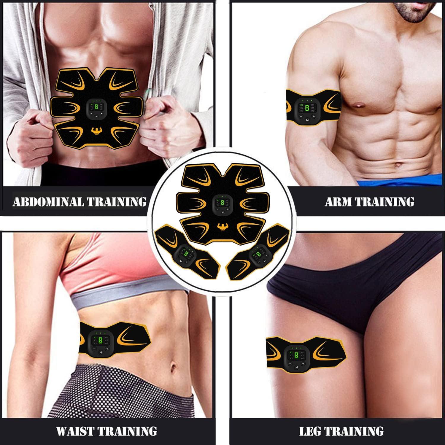 EGEYI EMS Abdominal Muscle Trainer - USB Rechargeable 8 Modes & 19 ...