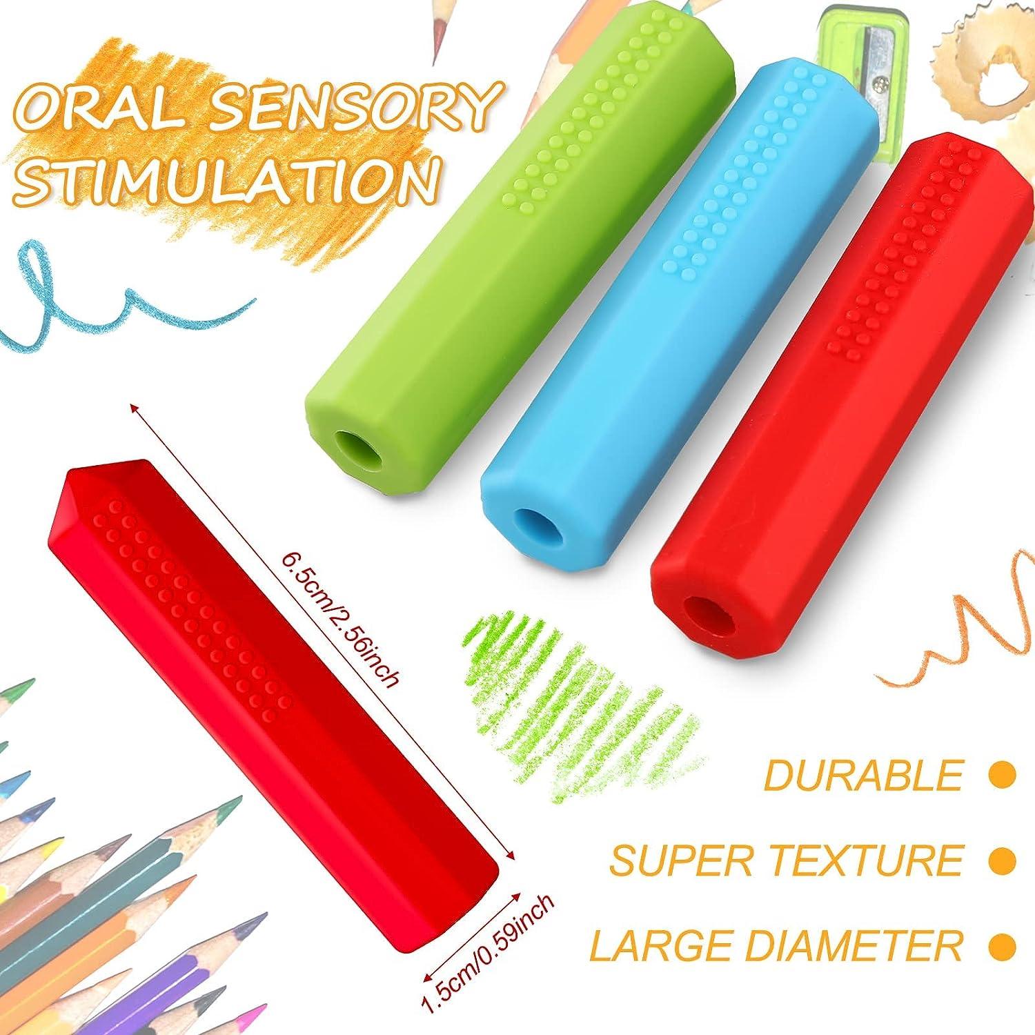 Sensory Chew Pencil Toppers Set - 6 Pieces Autism Chew Toys for Boys ...