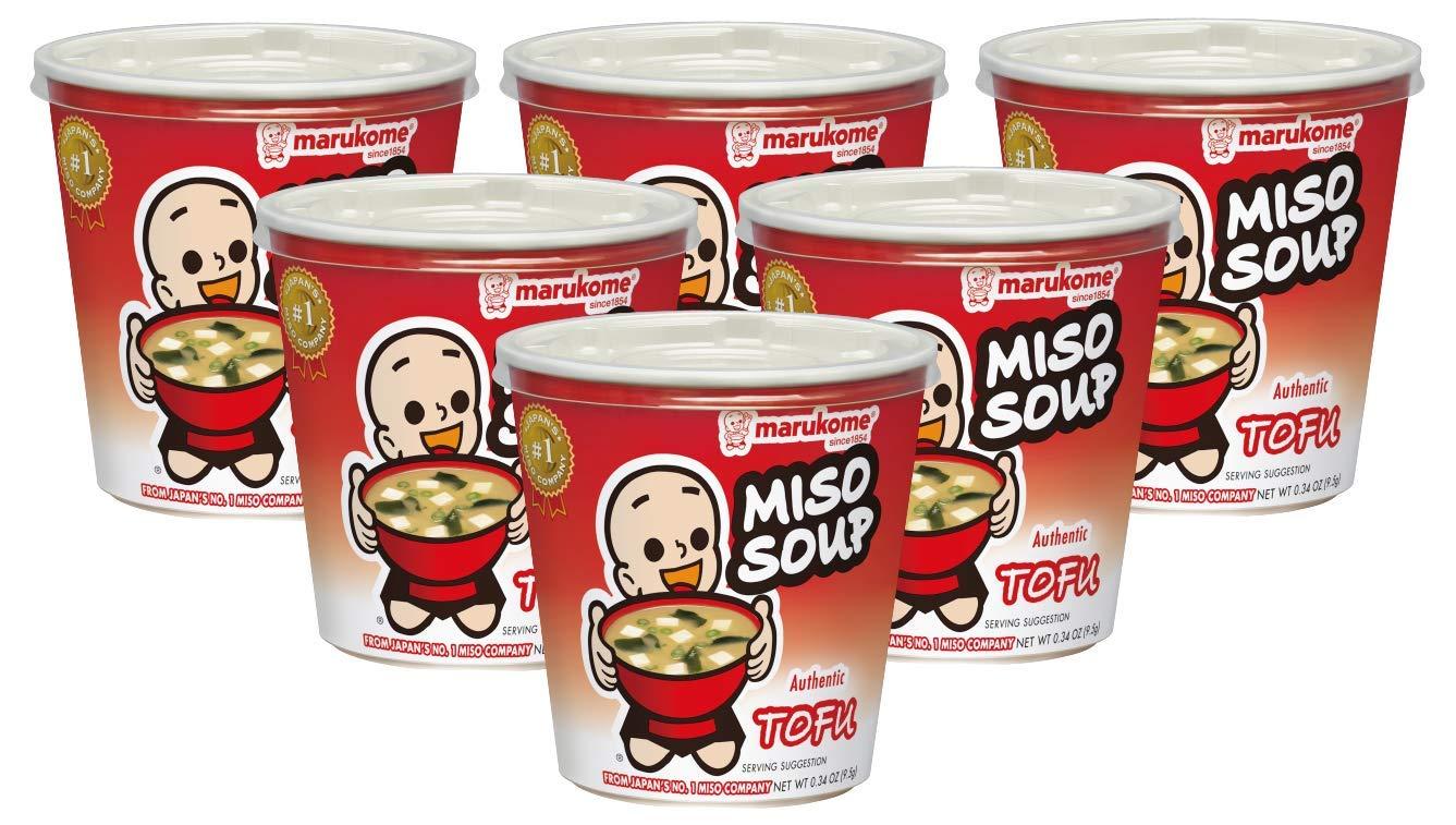 Marukome Instant Miso Soup Cup Tofu 0.32oz (Pack of 6) - Delicious and ...
