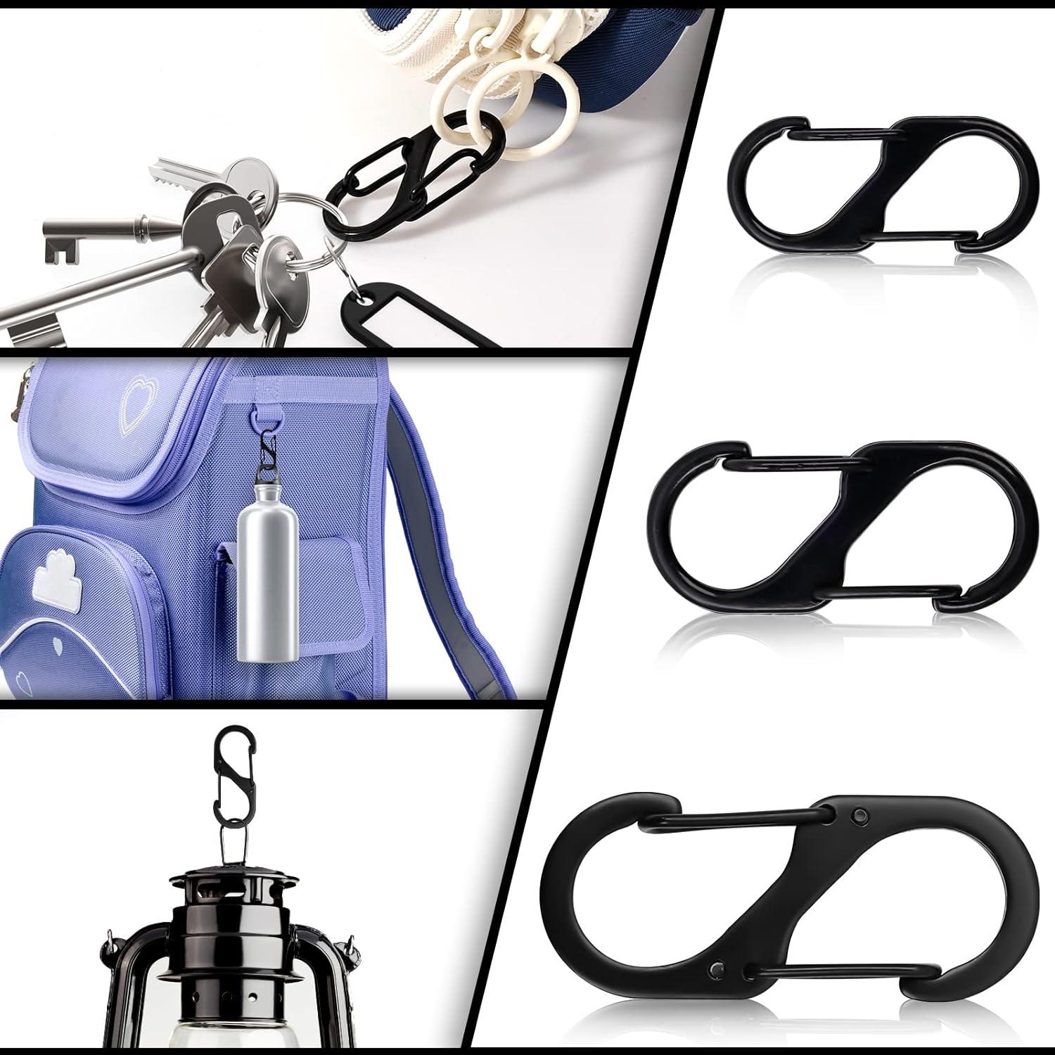 15 Pack Mini S Carabiner Hooks - Metal Double Carabiners for Outdoor ...