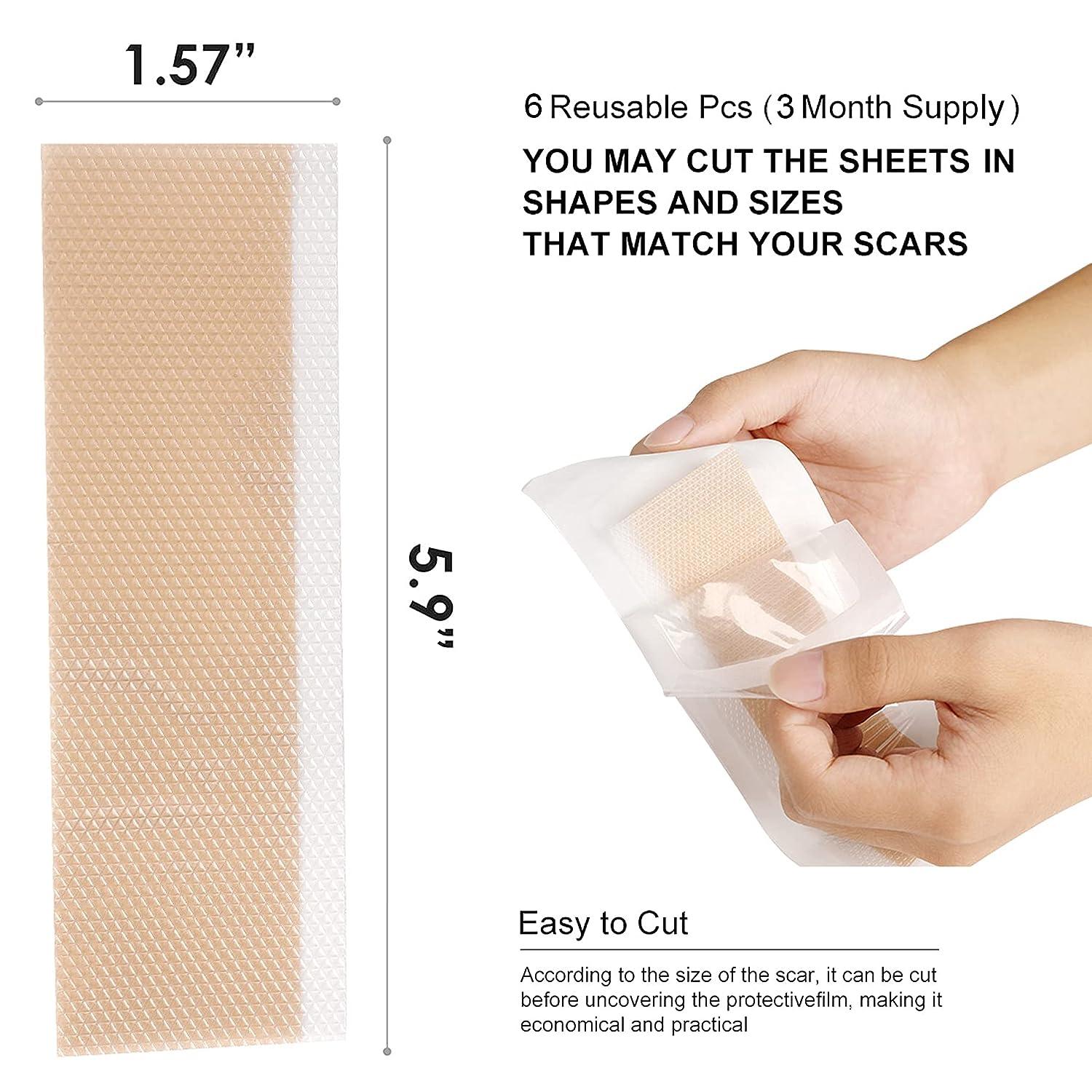 MT Healthy Silicone Scar Removal Sheets - 6 Pcs (5.9 x 1.6 inches) - 3 ...