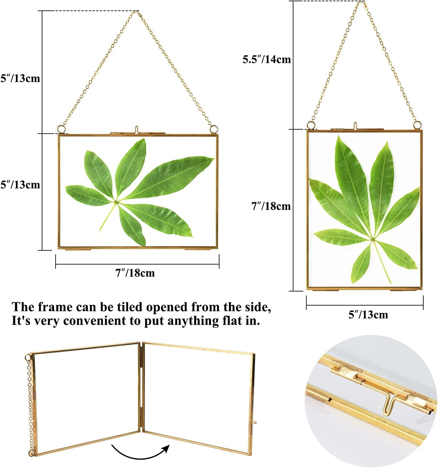 TLBTEK 2 pcs Hanging Photo Frames - 5x7 inch Double Glass Frames for ...