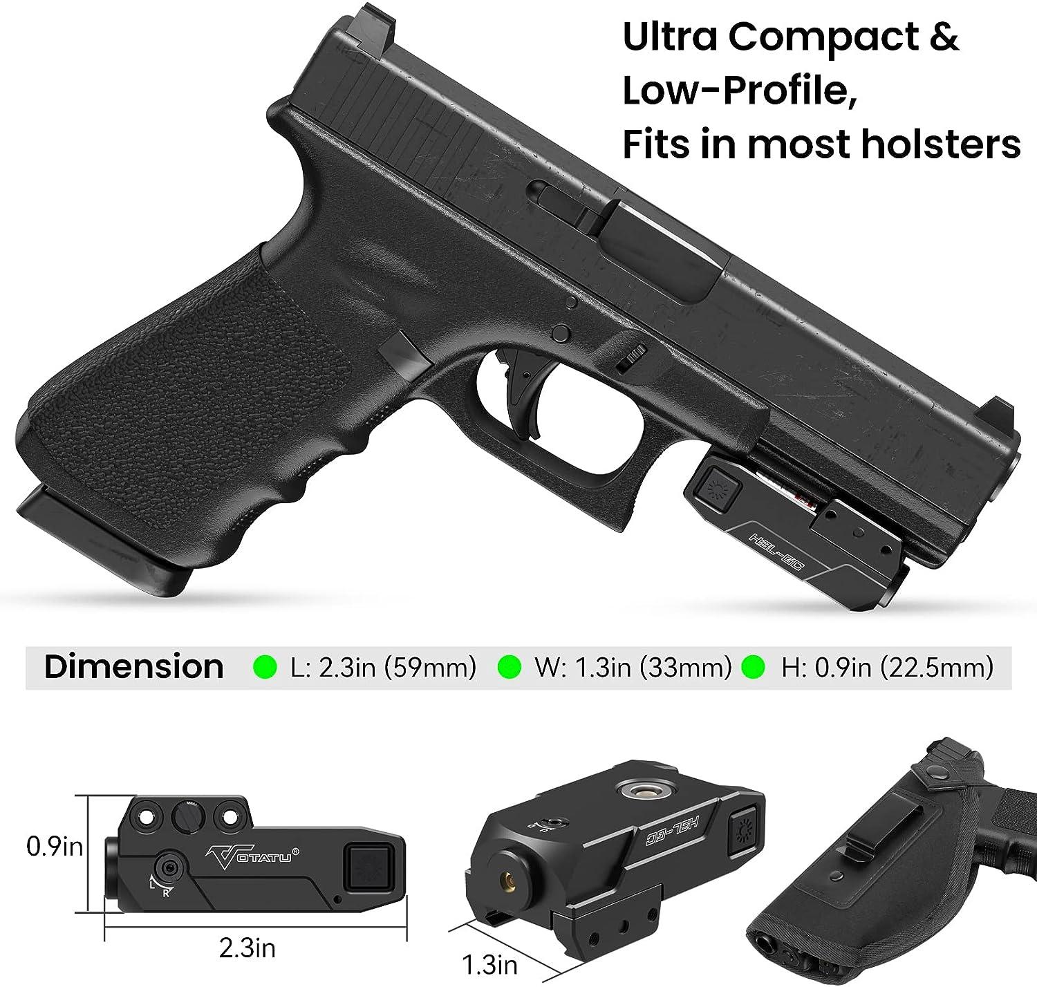 VOTATU H3L-GC Green Pistol Laser Sight | Ultra Low Profile Circle Dot ...