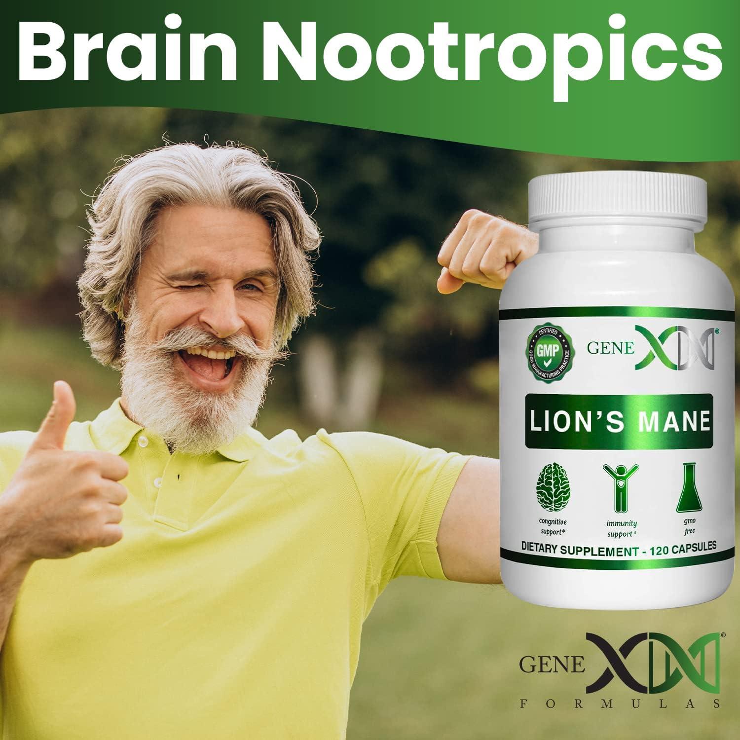 Genex Lions Mane Supplement - Brain Boosting Nootropic for Mental ...