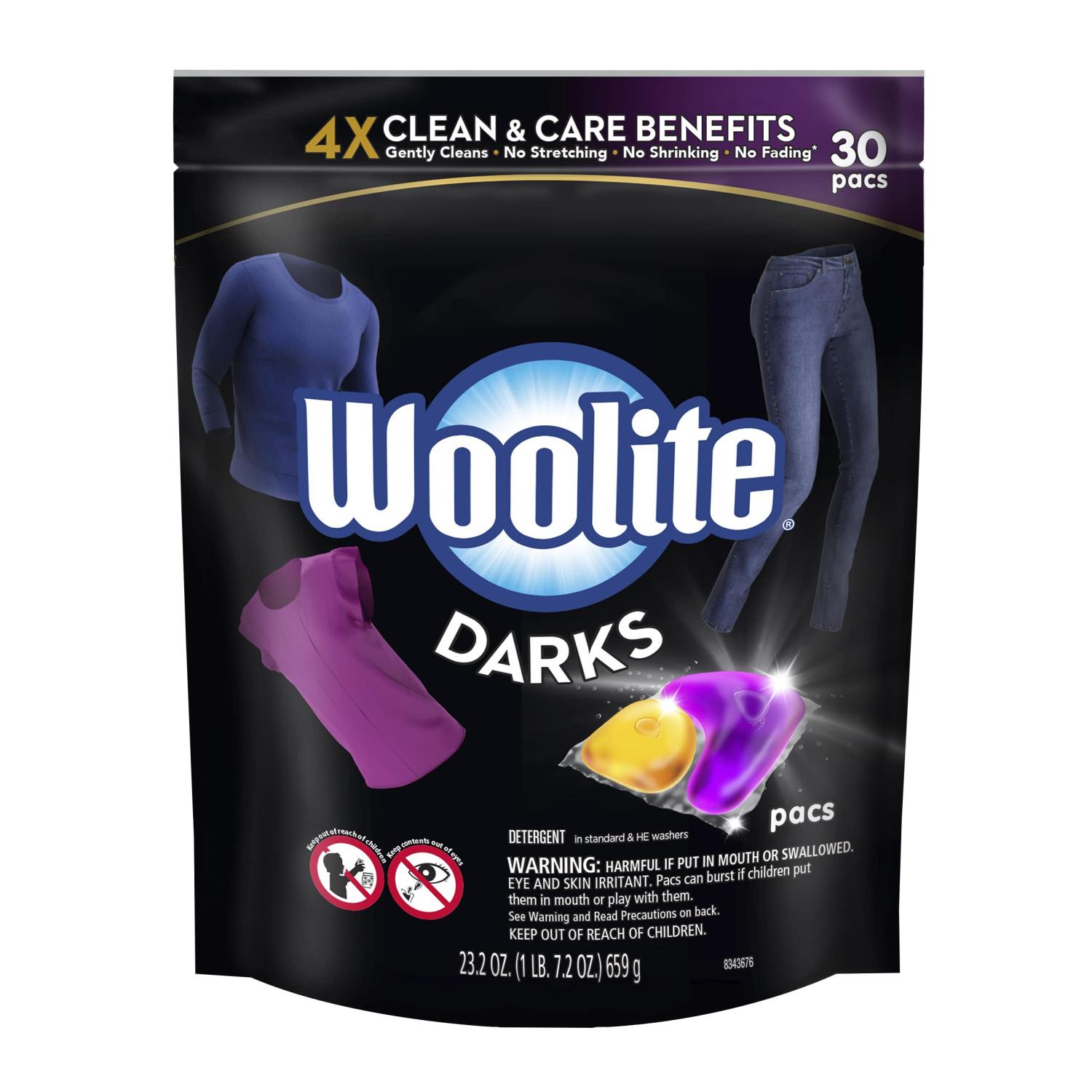 Woolite Darks Laundry Detergent Pacs - 30 Count for Standard & HE ...