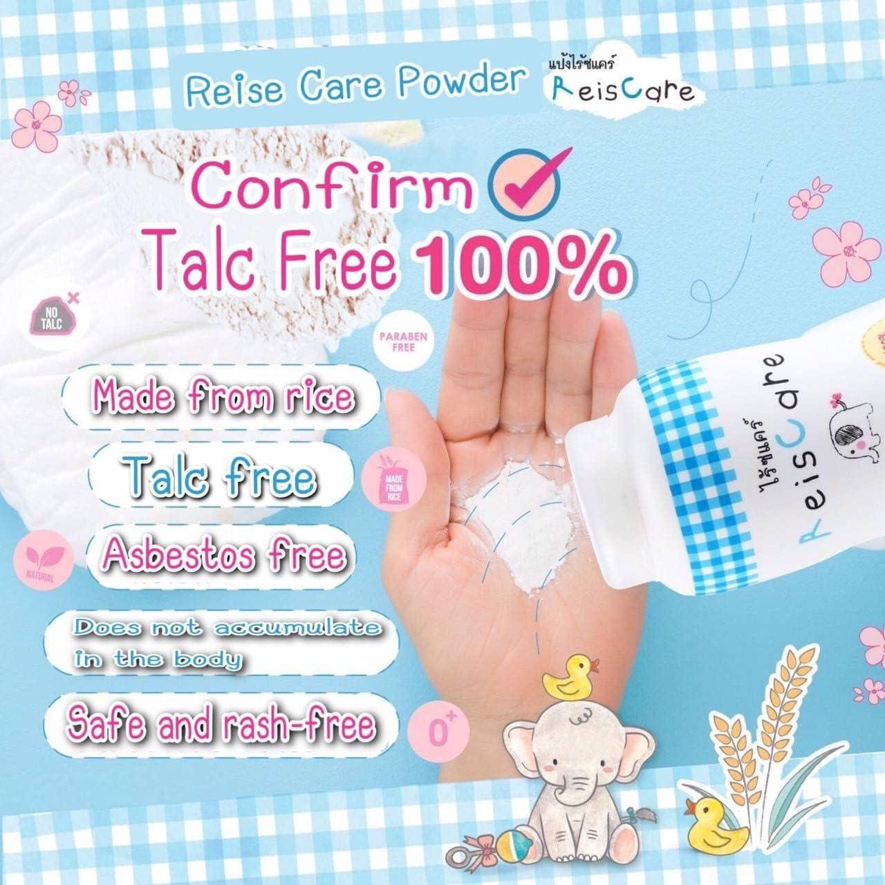 Reiscare Baby Powder 4.58 Oz/Blue - Talc-Free, Rice-Based Formula for ...