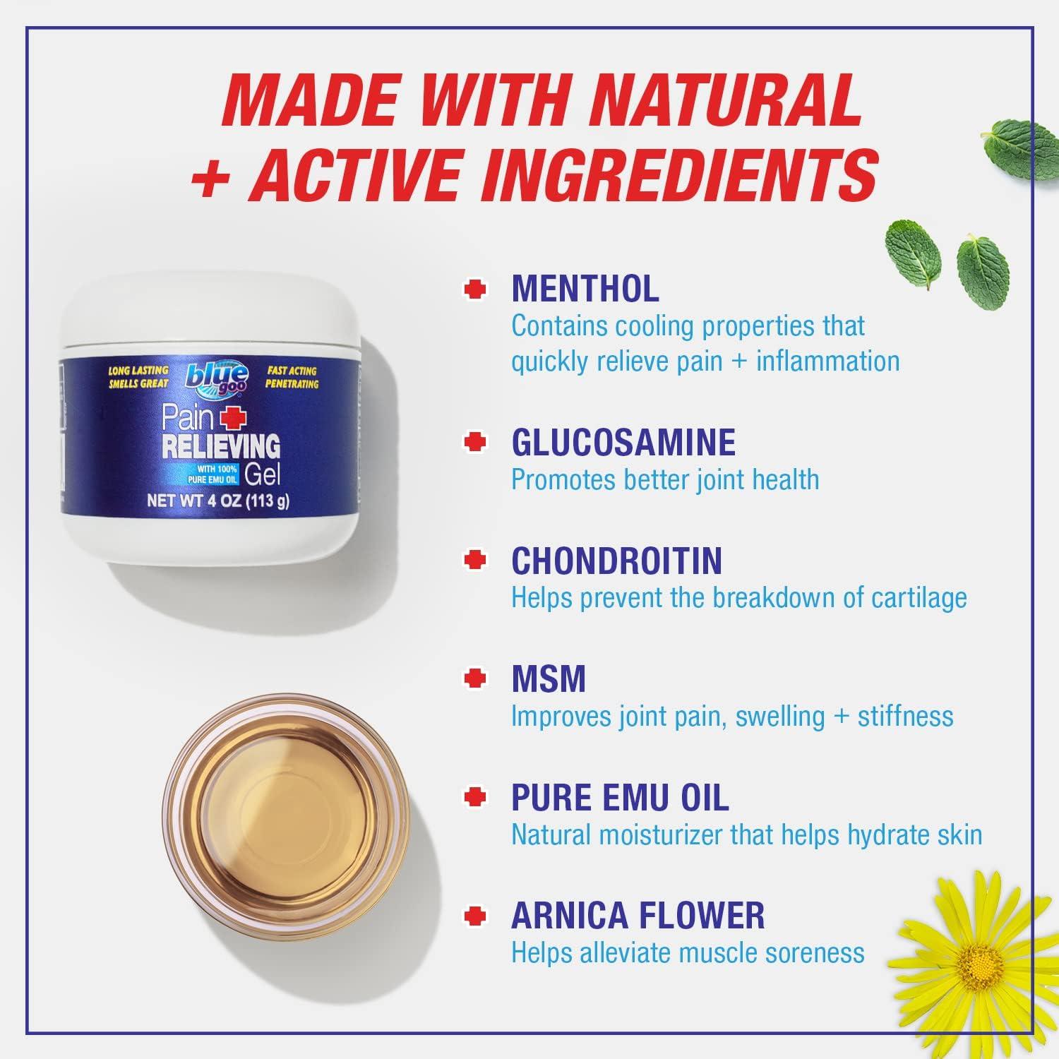 Blue Goo Pain Relieving Gel - Fast-Acting Relief for Back/Neck Muscle ...