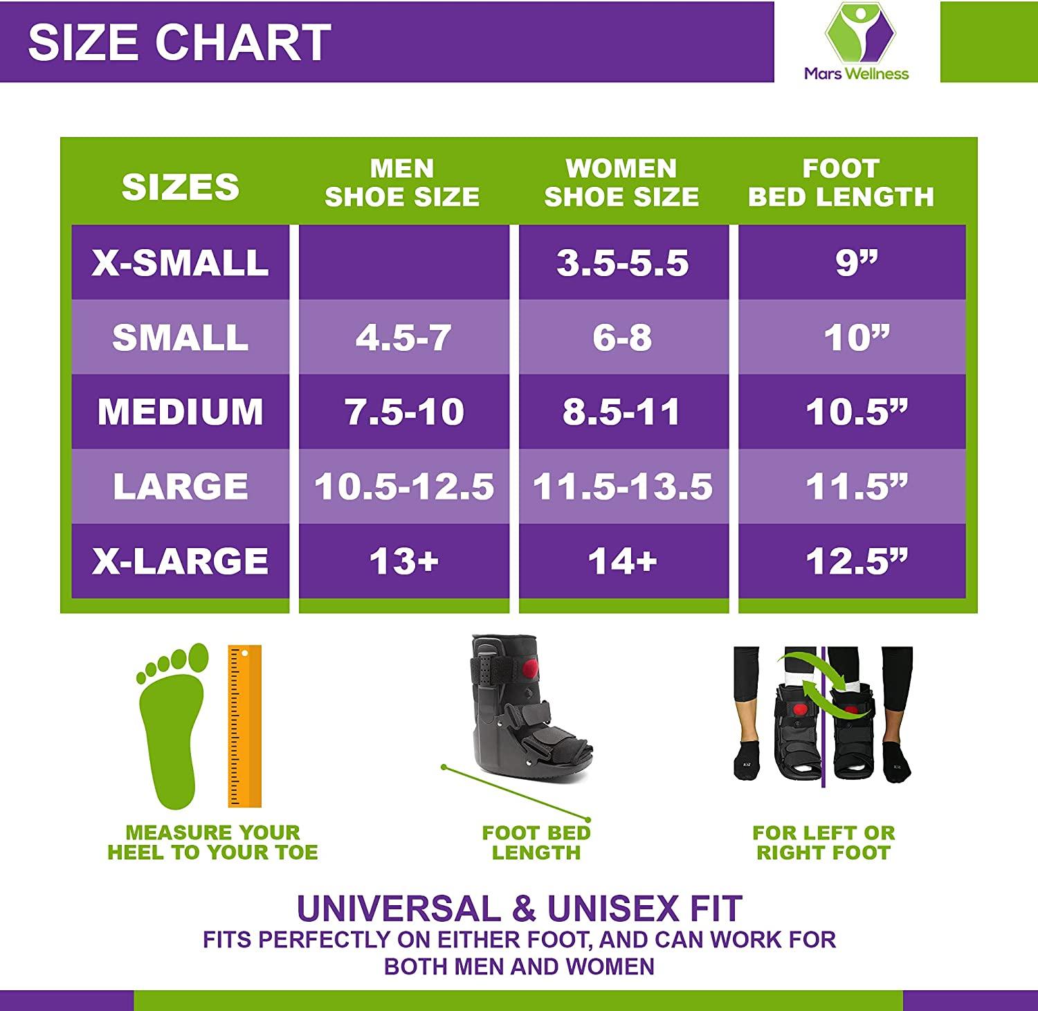 MARS Wellness Premium Short Air Cam Walker Boot - Large | Ankle/Foot ...