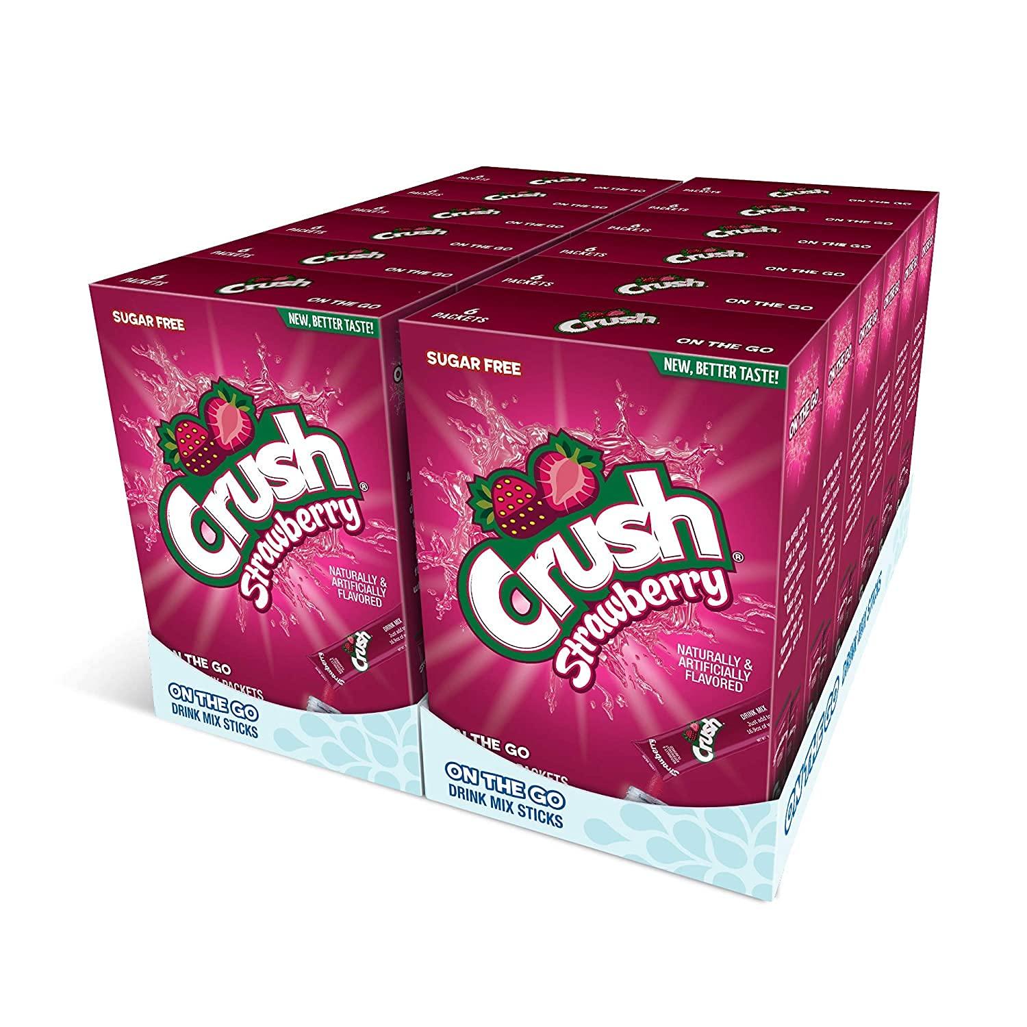 Crush- Powder Drink Mix - Sugar Free & Delicious (Strawberry 72 Sticks ...