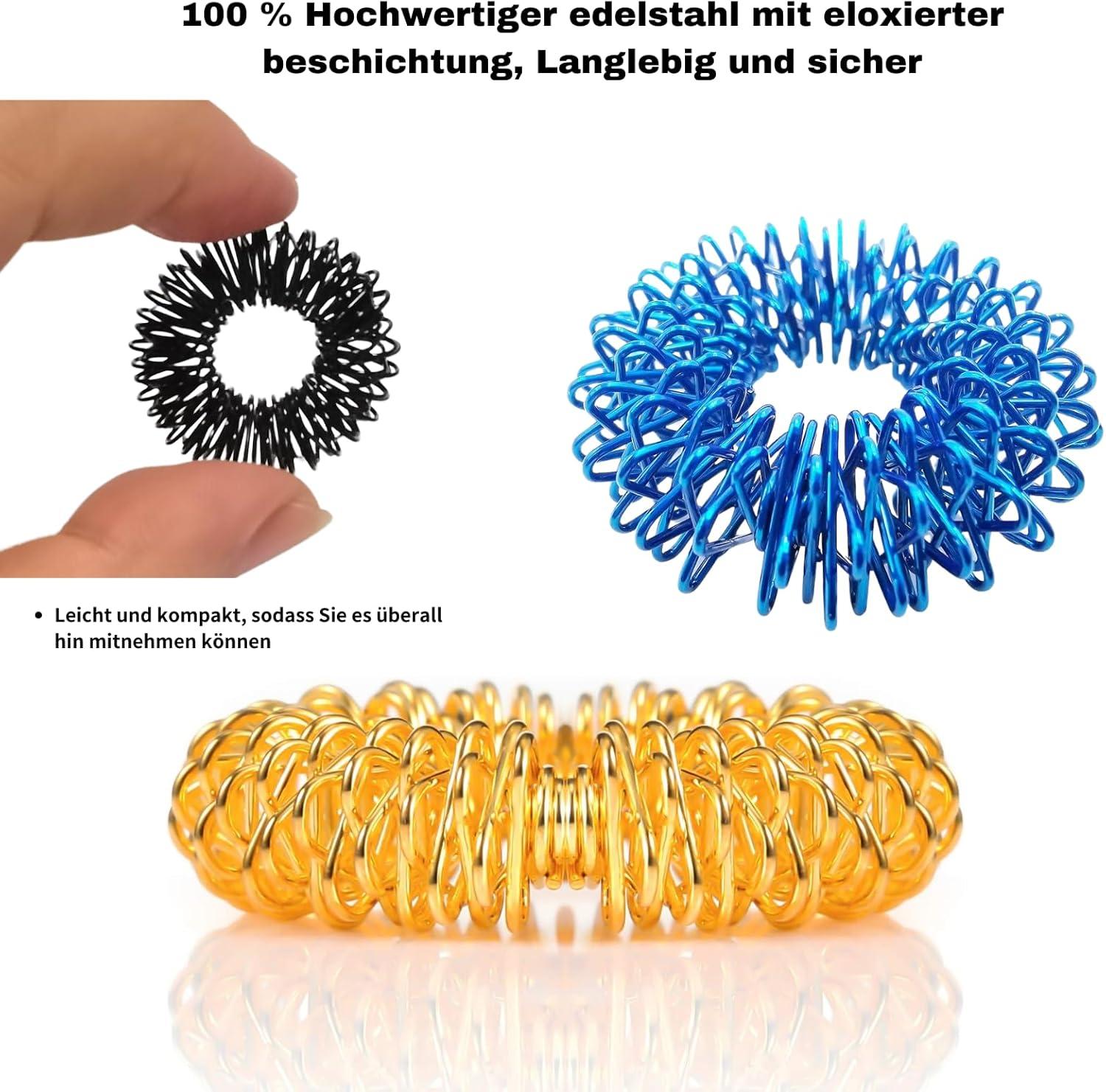 Dztsmart Acupressure Ring Set - Anti-Stress Finger Massage Rings for ...