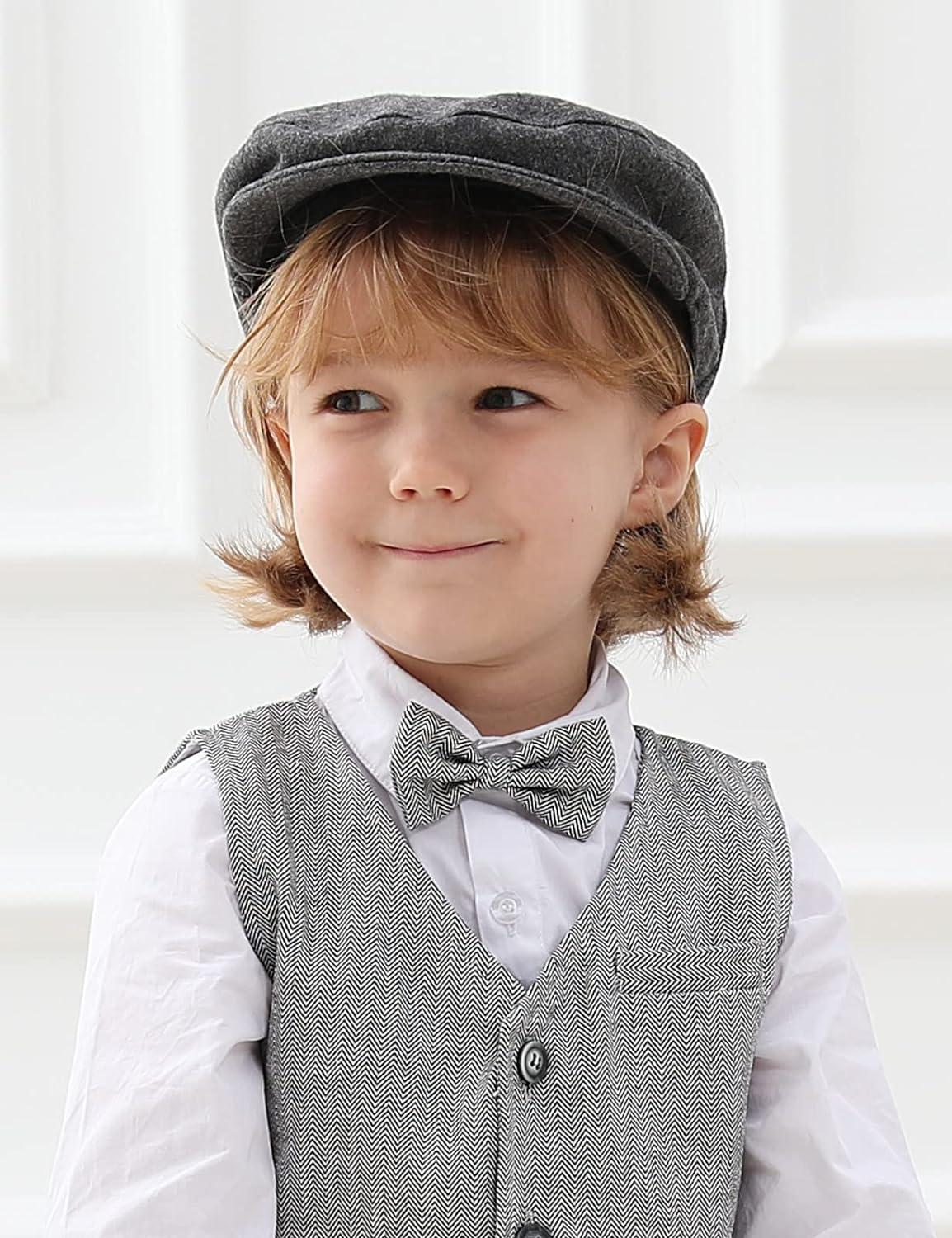 Mintgreen Baby Boys Gentleman Flat Cap | Herringbone Tweed Newsboy Hat ...