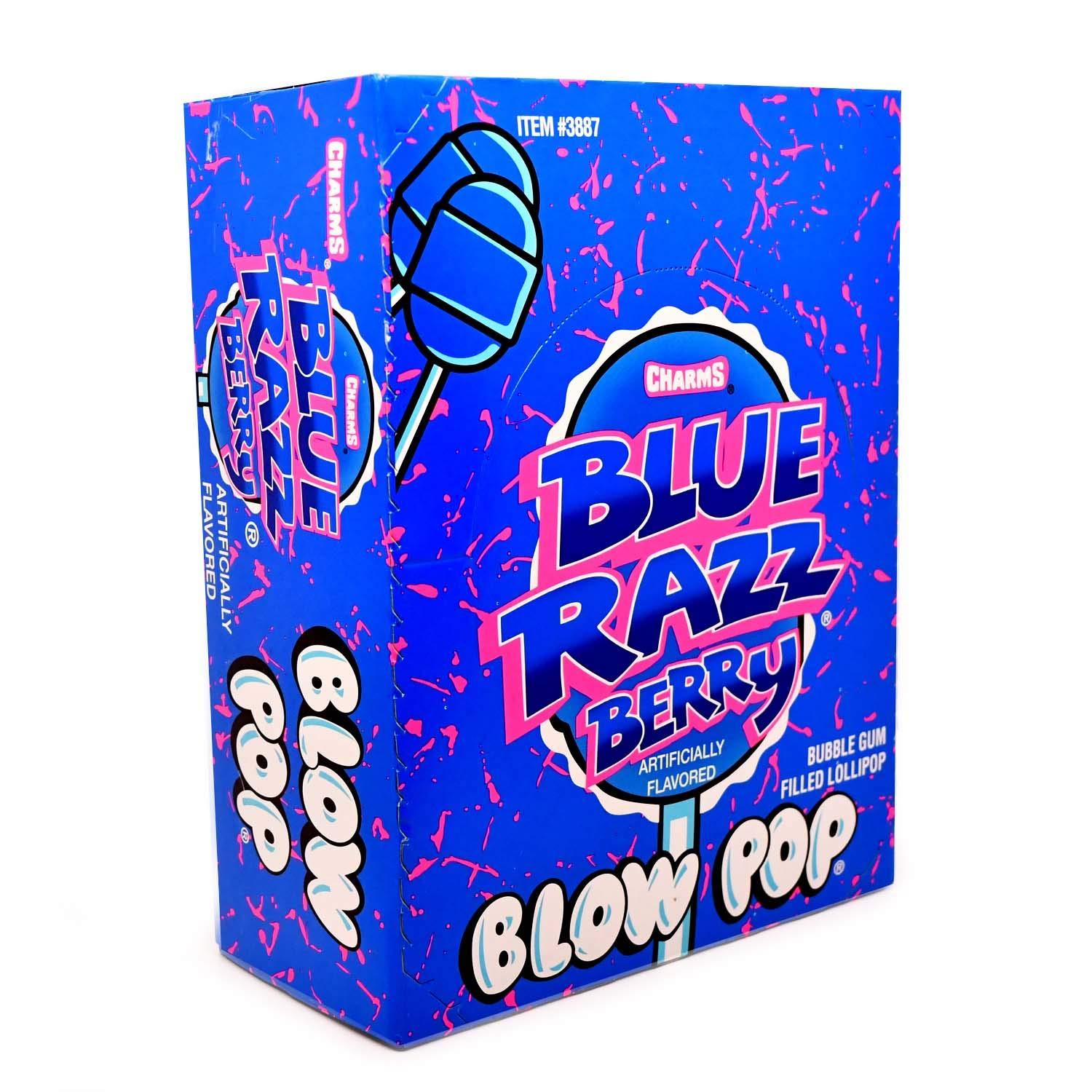 Charms Blow Pops Blue Razz Berry Flavor 48 Count - Delicious Lollipop ...