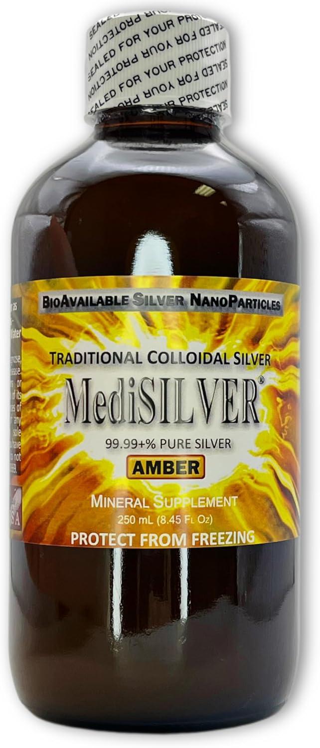 MediSILVER Amber Colloidal Silver Supplement - 250 mL Dietary Health ...