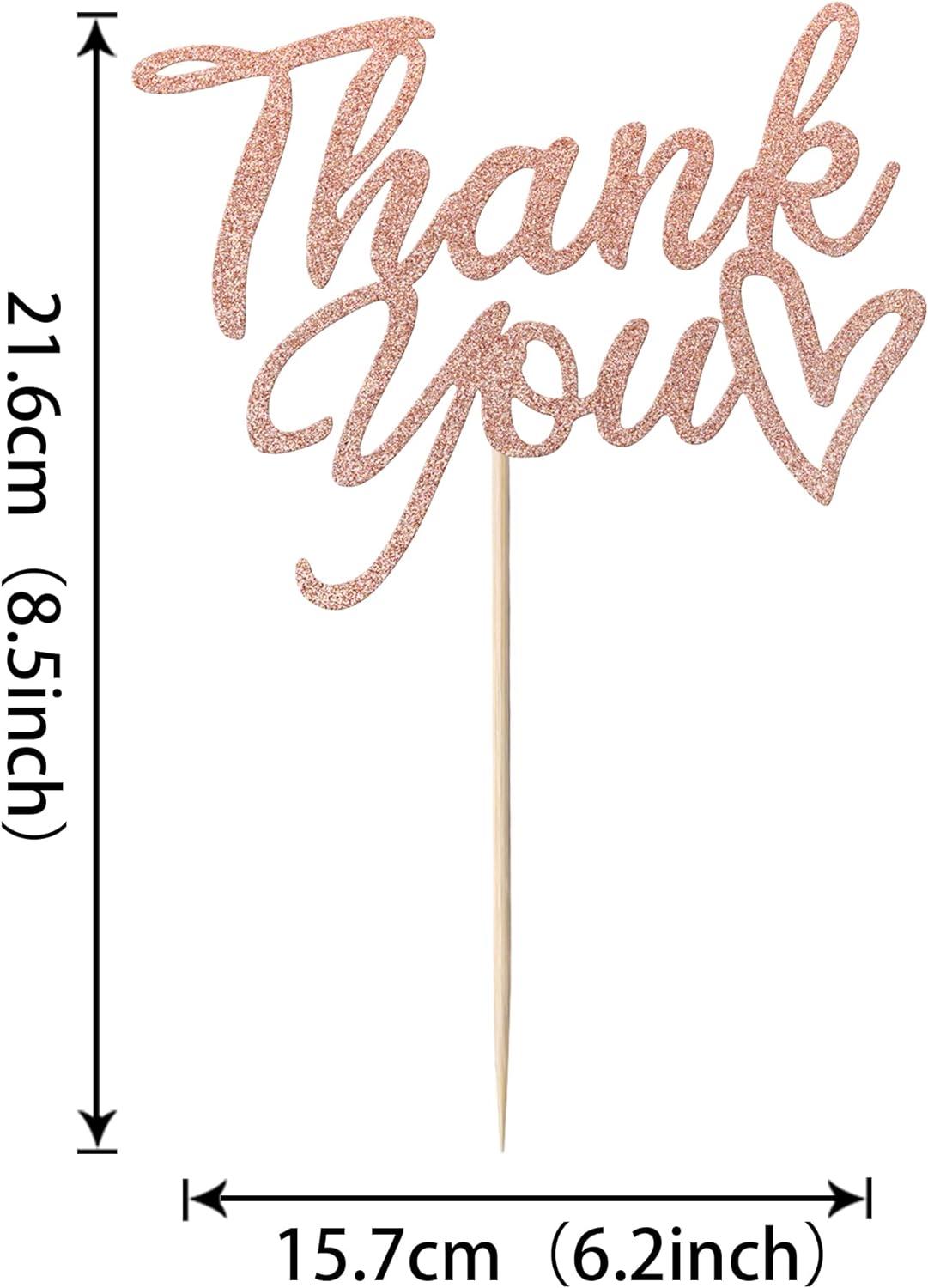 1 Pack Thank You Cake Toppers Glitter Thank You Cake Picks Thanksgiving ...