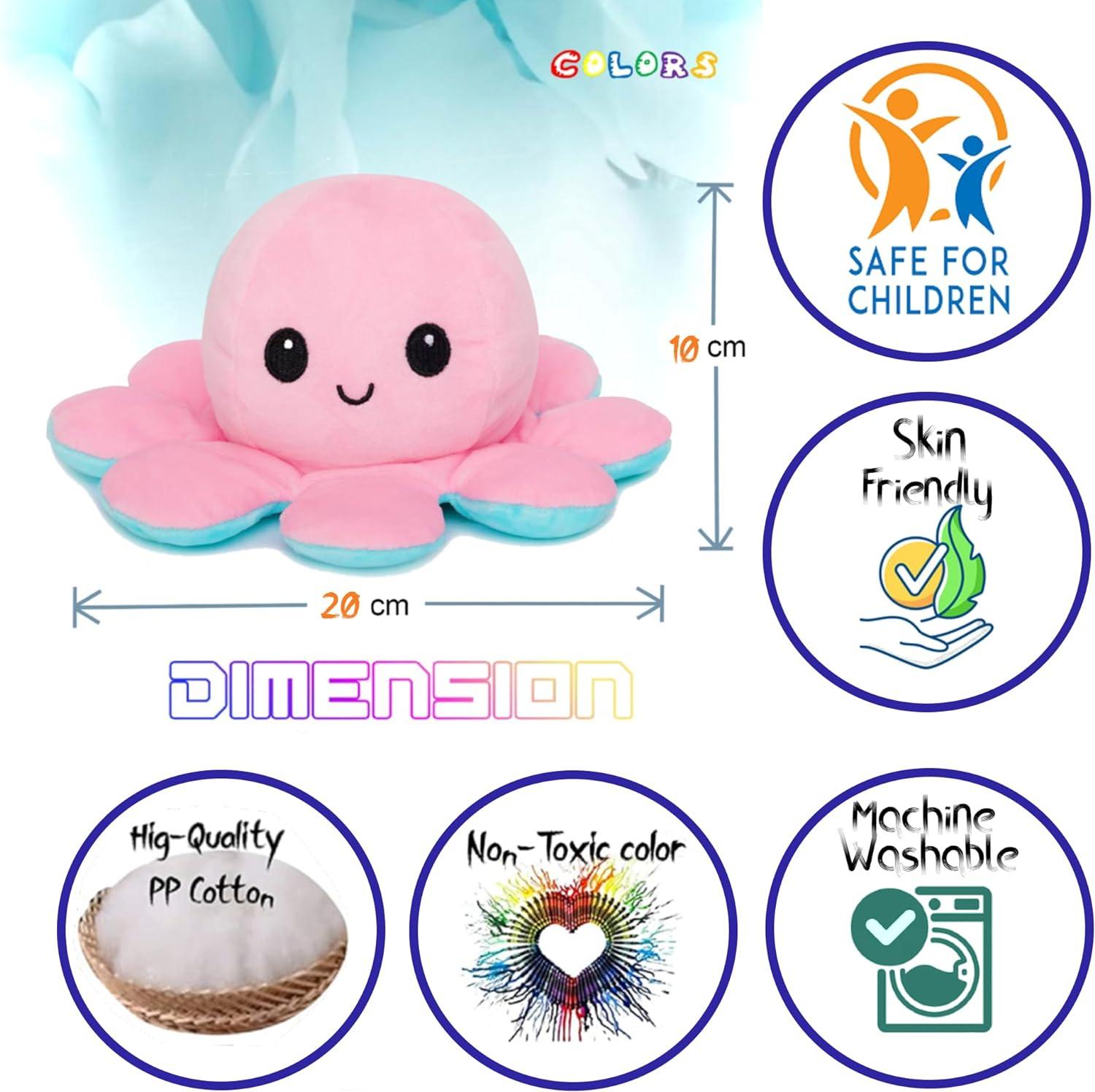 COLORS Giant Reversible Octopus Plush - Happy & Sad Moody Octopus ...