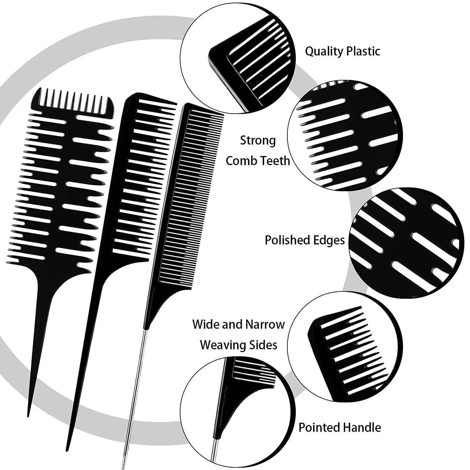 Dyeing Hair Comb Set for Sectioning and Styling - 6 Pieces, Assorted ...