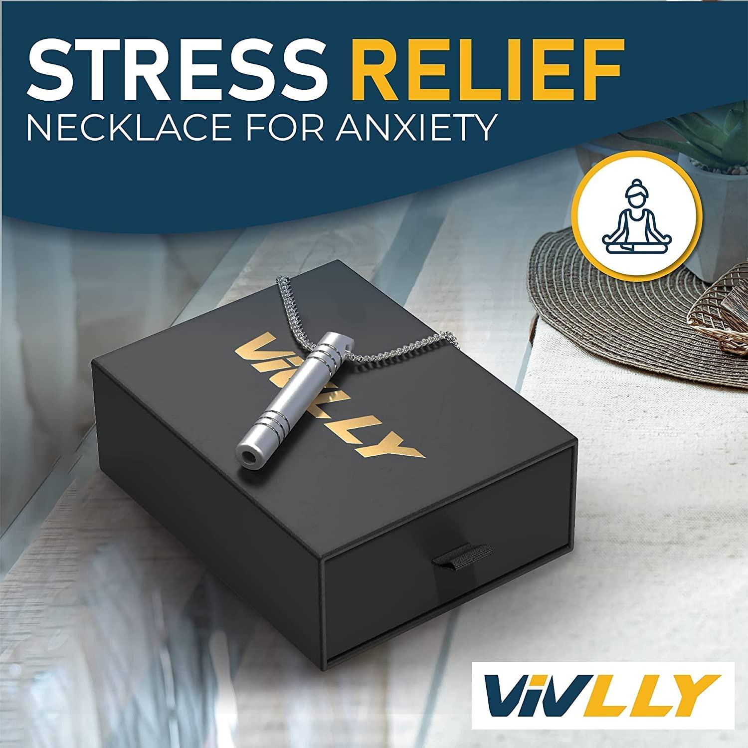 Vivlly Stress Relief Mindful Breathing Necklace for Anxiety and ...