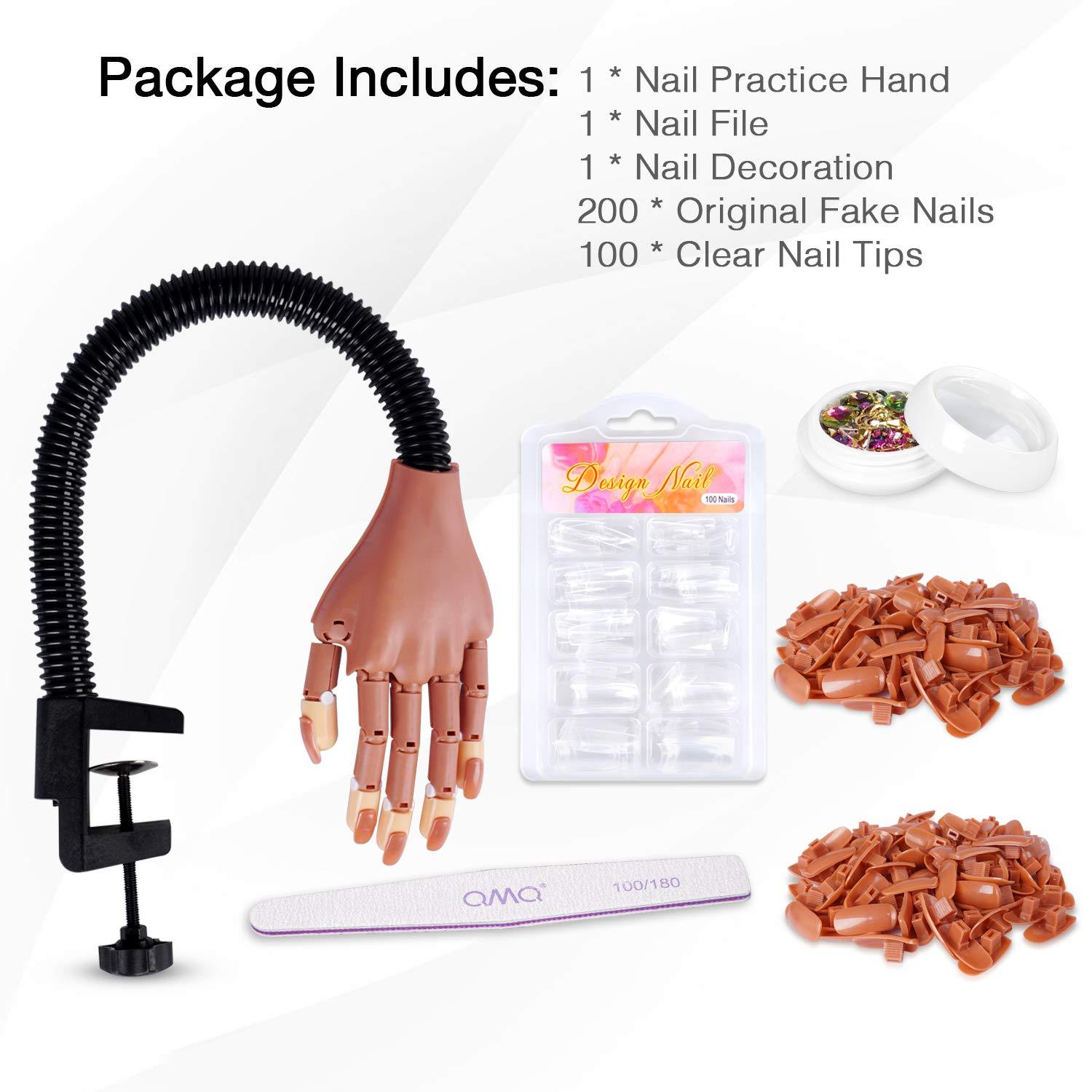 Nail Practice Hand for Acrylic Nails - HoMove Flexible Movable ...