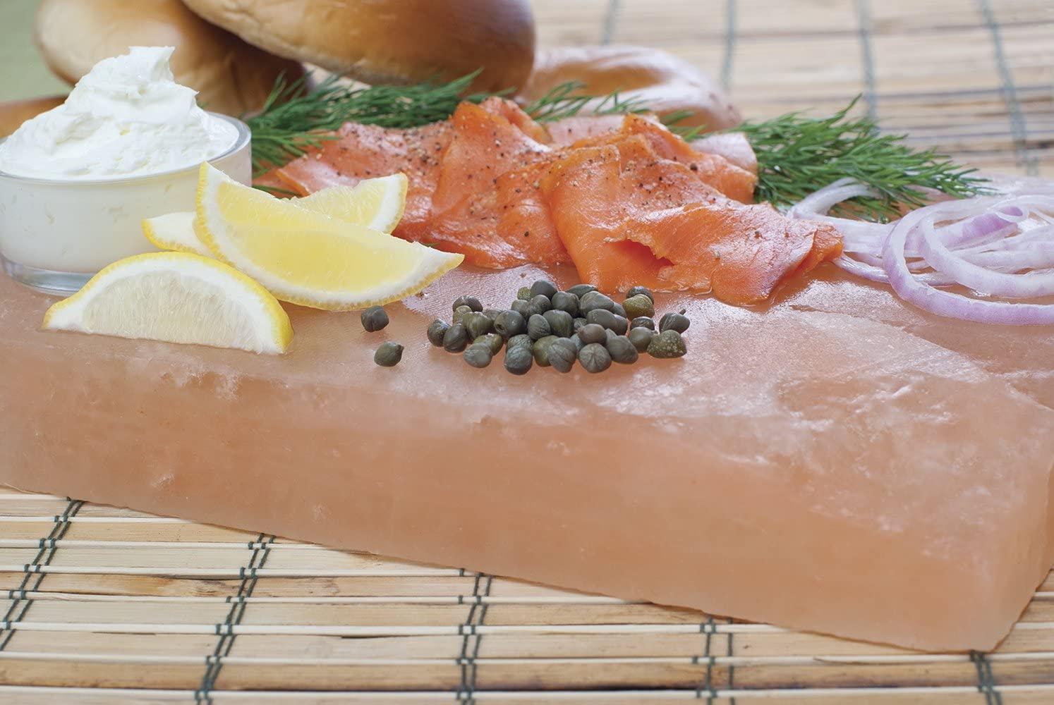 Charcoal Companion Himalayan Salt Plate & Holder Set - 12 x 8 x 1.5 ...
