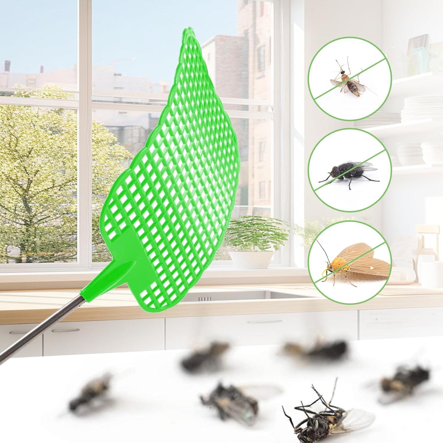 SCBOY 6-Piece Colorful Extendable Fly Swatter Set - Effective Plastic ...