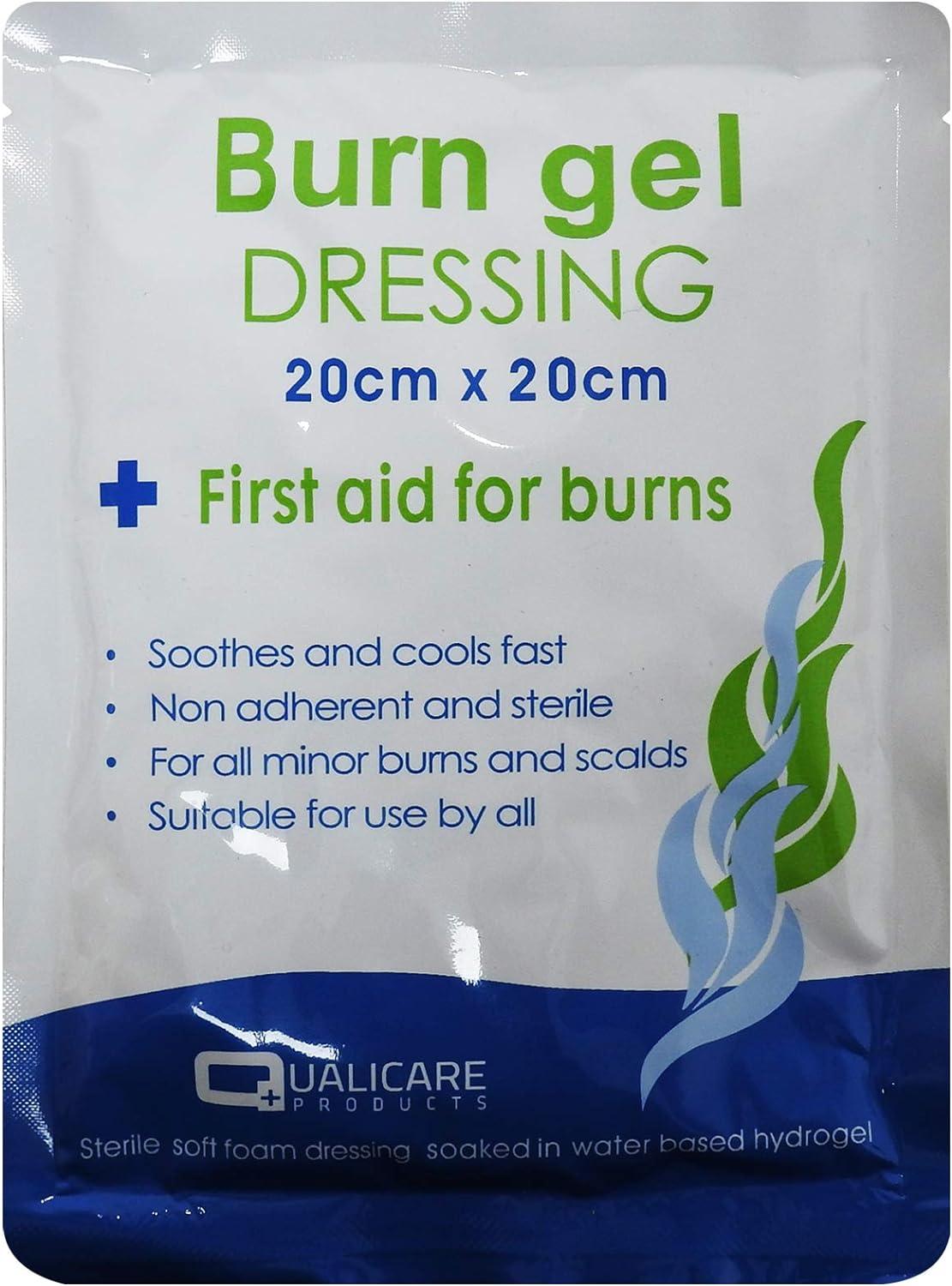 Qualicare Large 20cm x 20cm Emergency Scalds Burns Dressing Pads - Pack ...