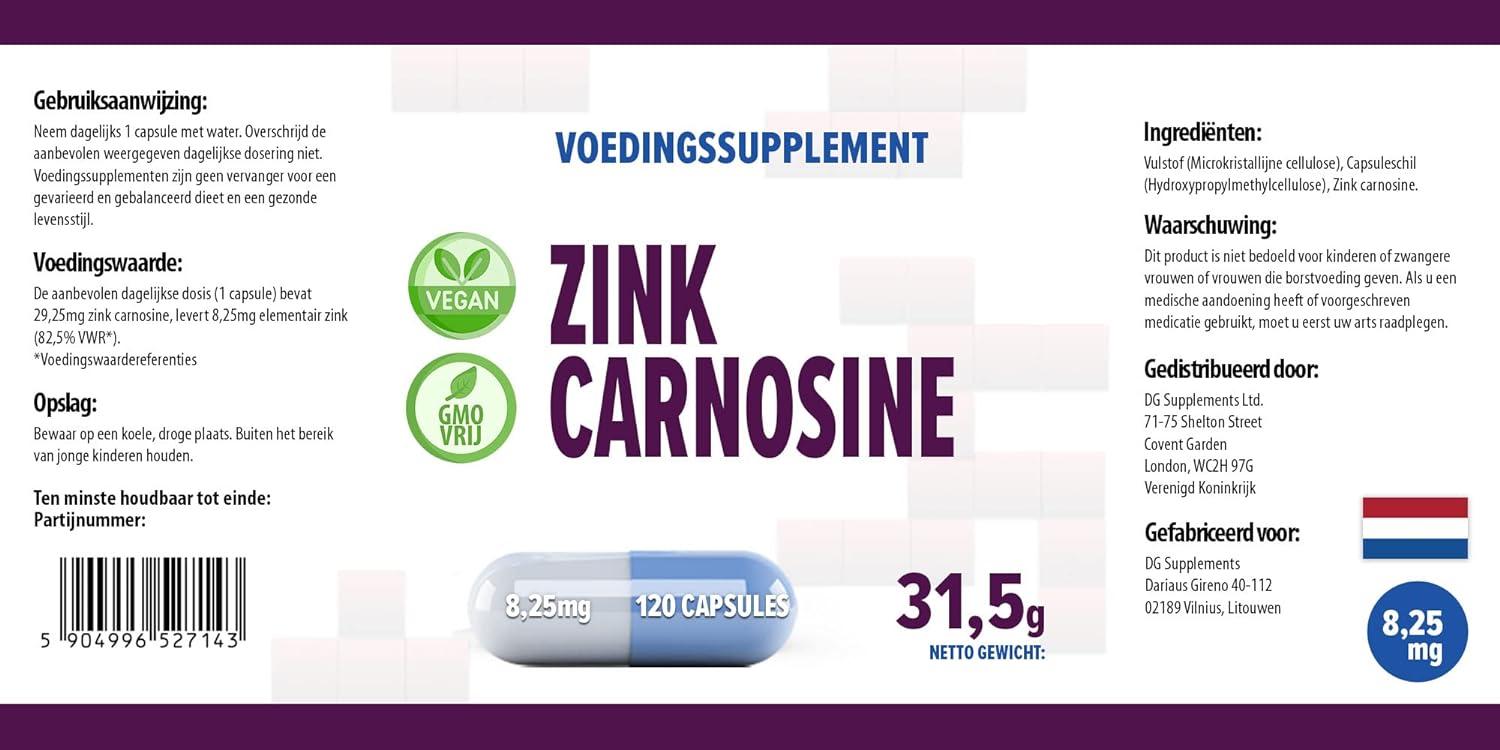 Hepatica Zinc L-Carnosine 120 Vegan Capsules | High Strength, Gluten ...