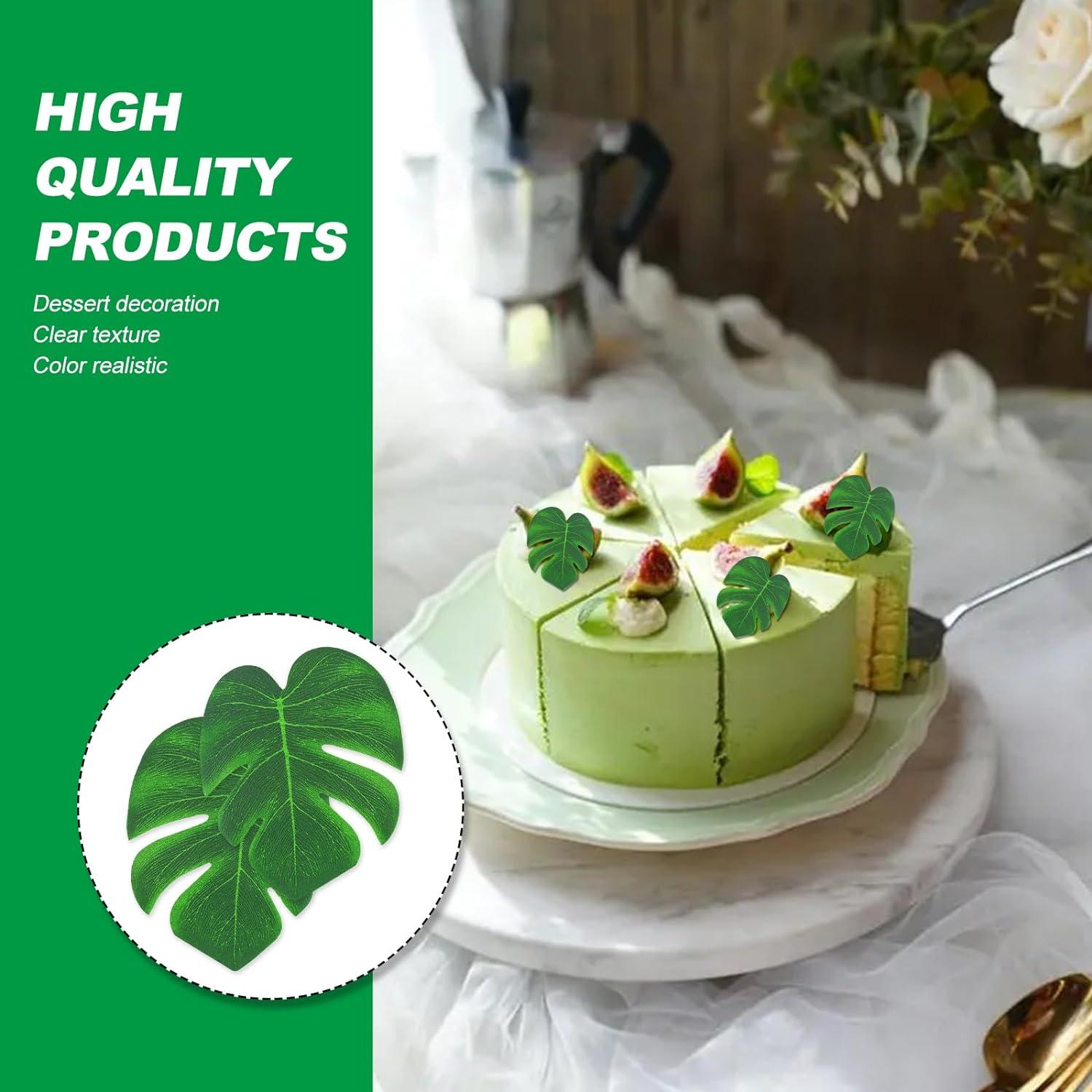 Leaf Cake Toppers 72Pcs Cupcake Toppers Monstera Leaves Cakes Topper ...