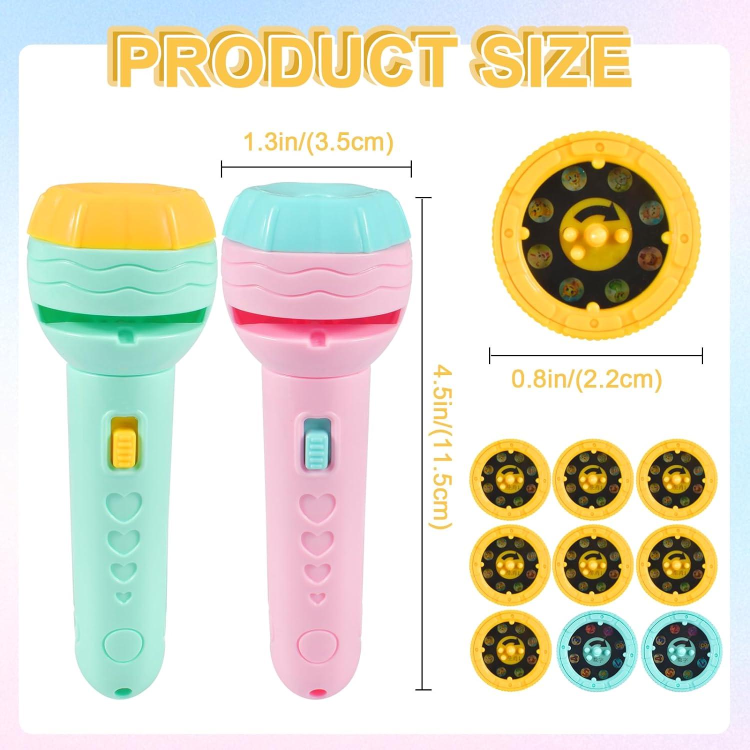 2-Pack Children's Projector Flashlight - 80 Animal Patterns & Dino Toys ...