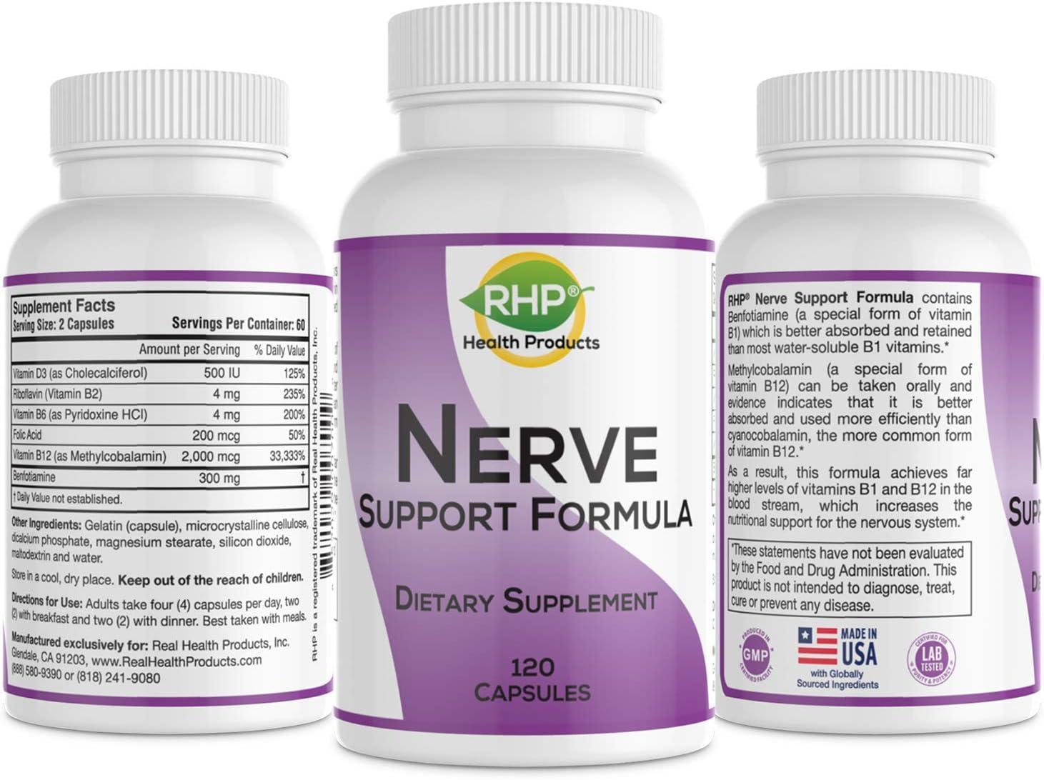 Nerve Support Formula for Neuropathy Relief- 120 Capsules for Aches & Discomfort | Buy Now with ...