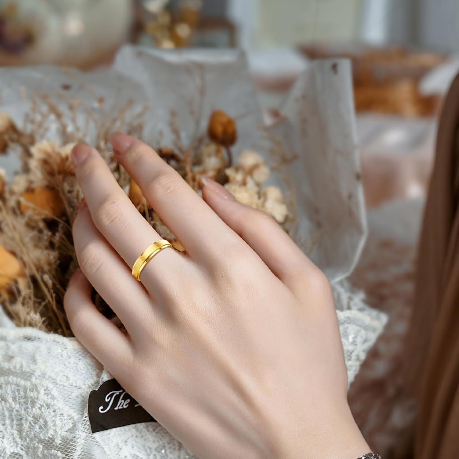 JEROOT Titanium Magnetic Rings Gold 5mm V 1/2 (3500 Gauss) - Step Edge ...