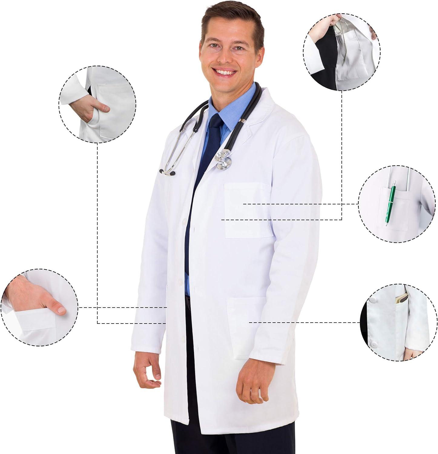 Figura Elevar Deals Men's Professional Lab Coat - 40 Inch Kick Pleat ...