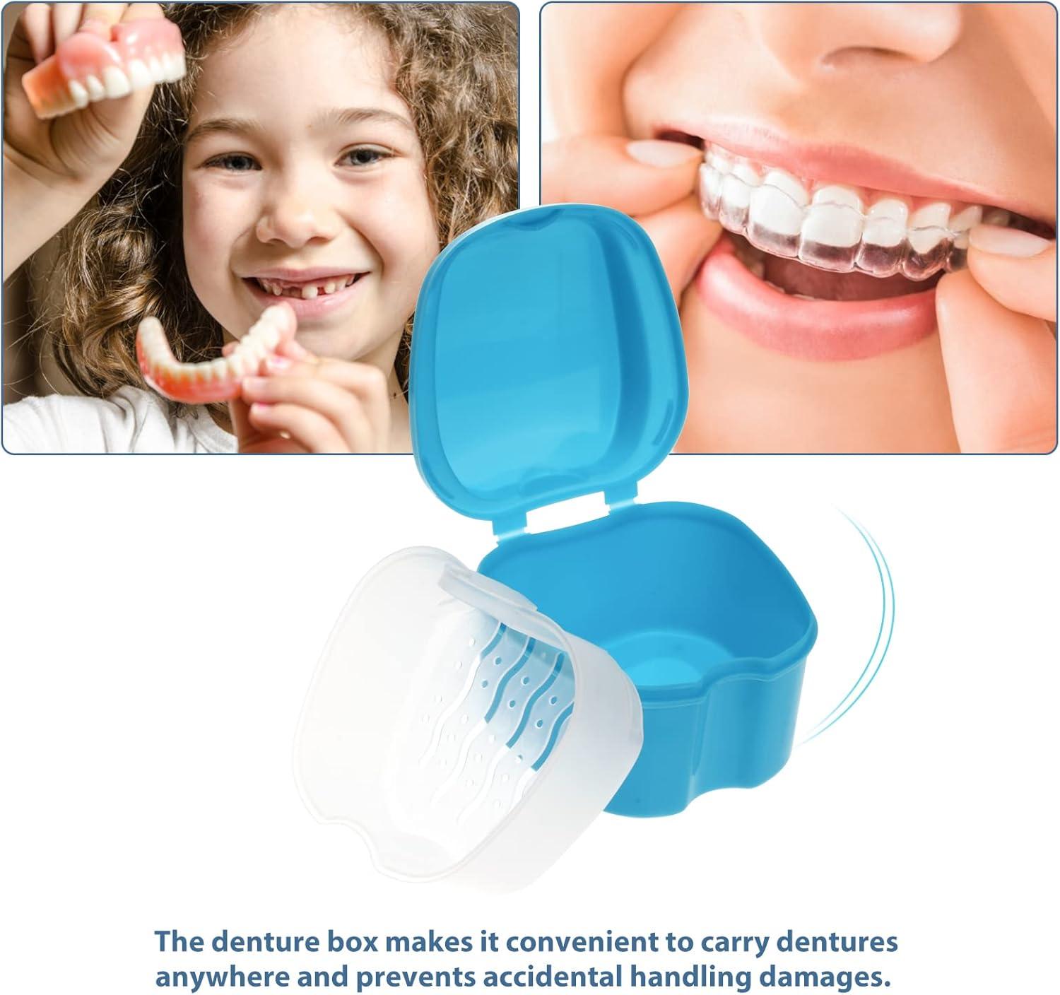 Denture Box Case for Cleaning Dentures | Light Blue | International ...